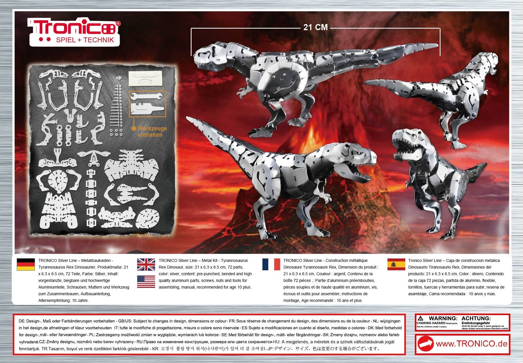 Metal Construction Model Kit Tyrannosaurus Rex Dinosaur 72 durable ...