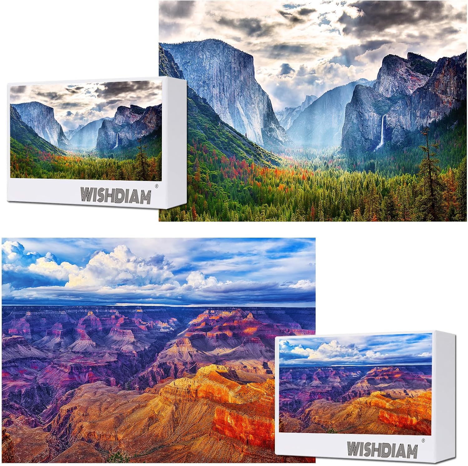 Amazon.com: WISHDIAM Jigsaw Puzzles for Adults,2 Pack 1000 Pieces ...