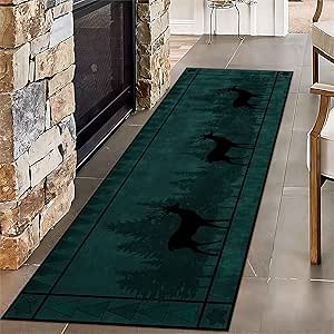 Amazon.com: Rustic Lodge Moose Deer Runner Rug, 2x7ft,Retro Cabin ...