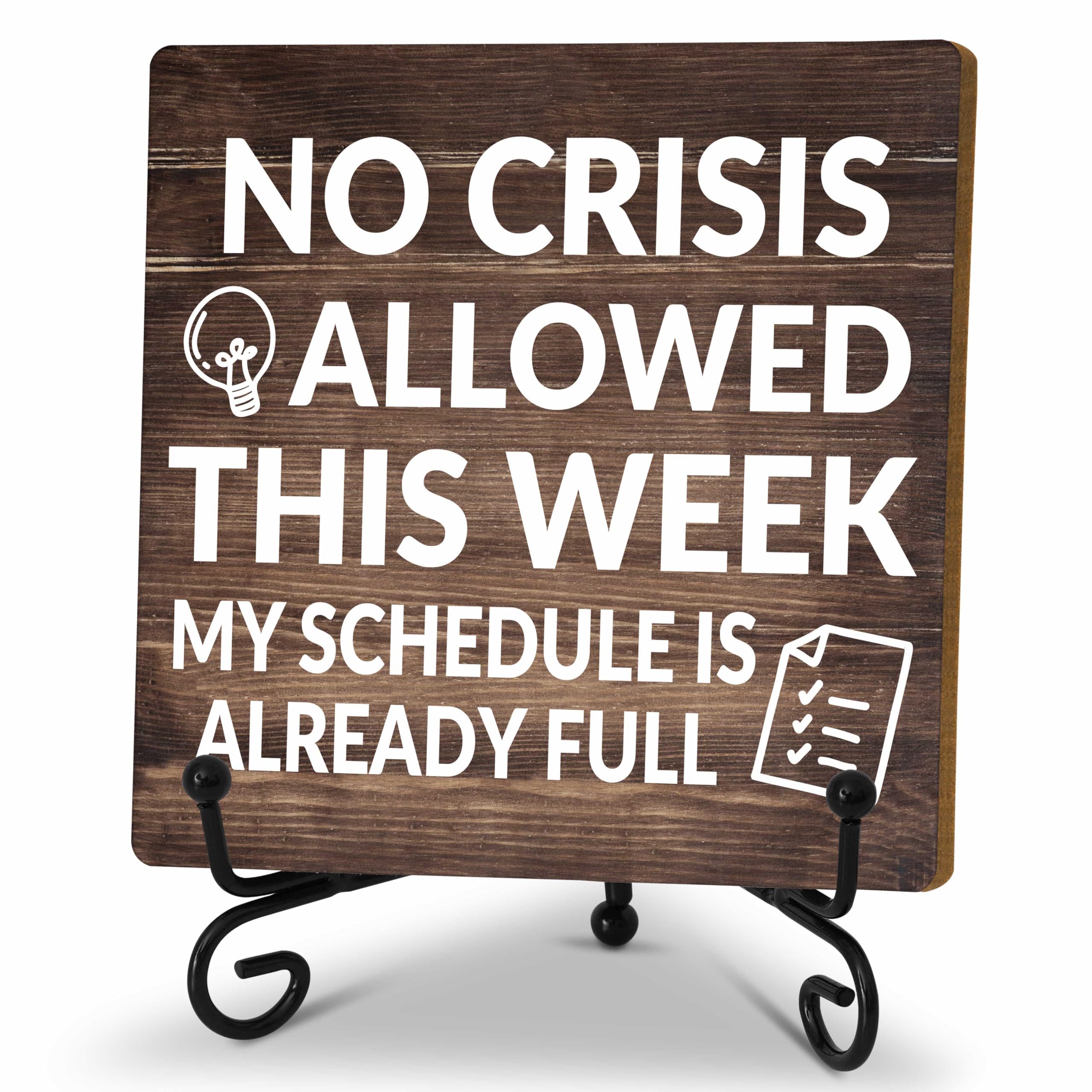 Amazon.com: Funny Office Desk Decor Sign, Funny Wooden Sign With Stand ...