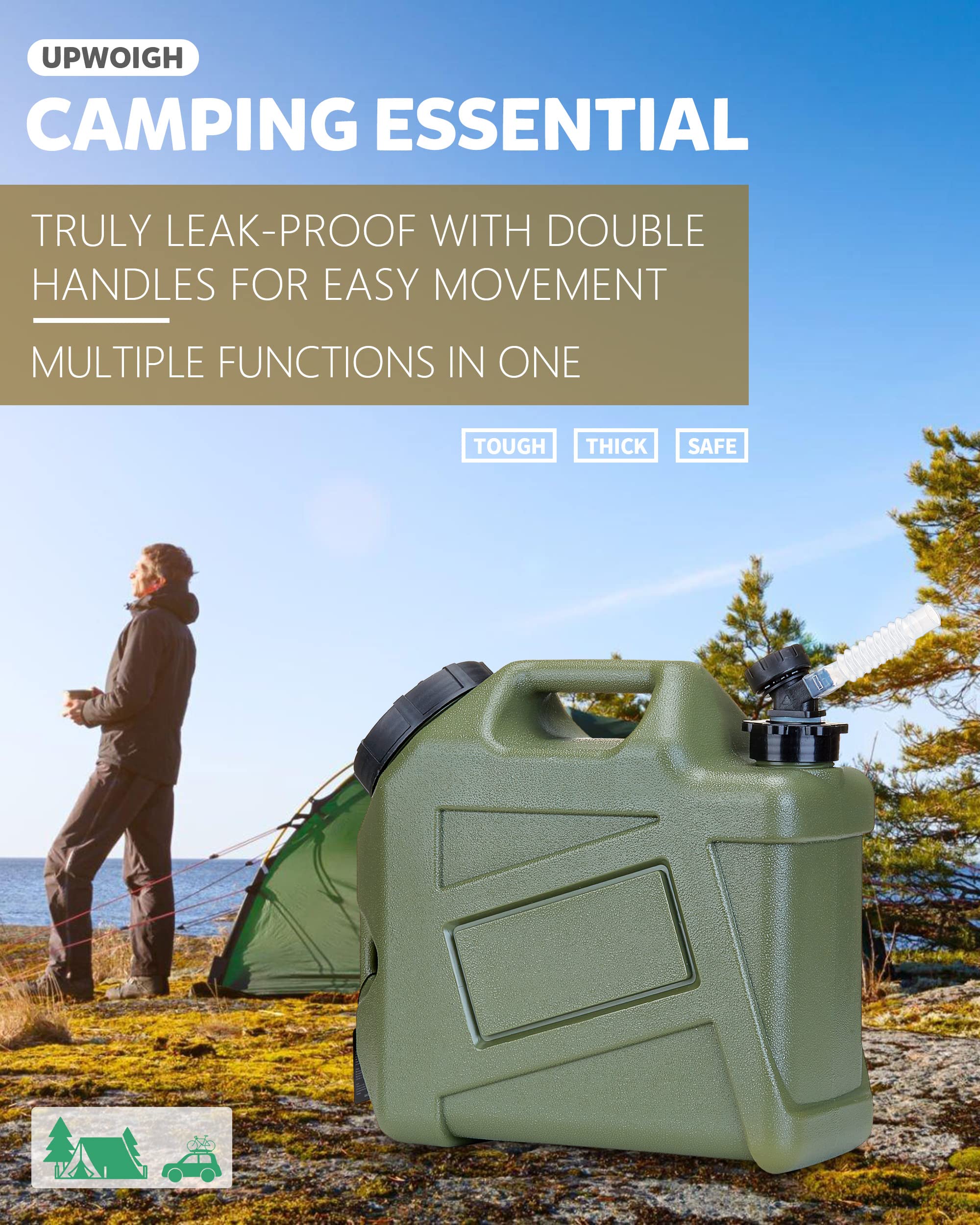 Snapklik.com : UPWOIGH Camping Water Container, 2.6 Gallon Small