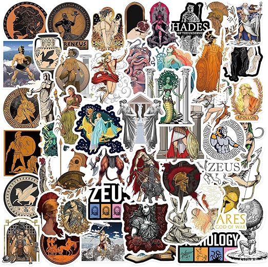 Amazon.com: 50Pcs Greek Mythology Zeus Gaea Poseidon Athena Apollo ...