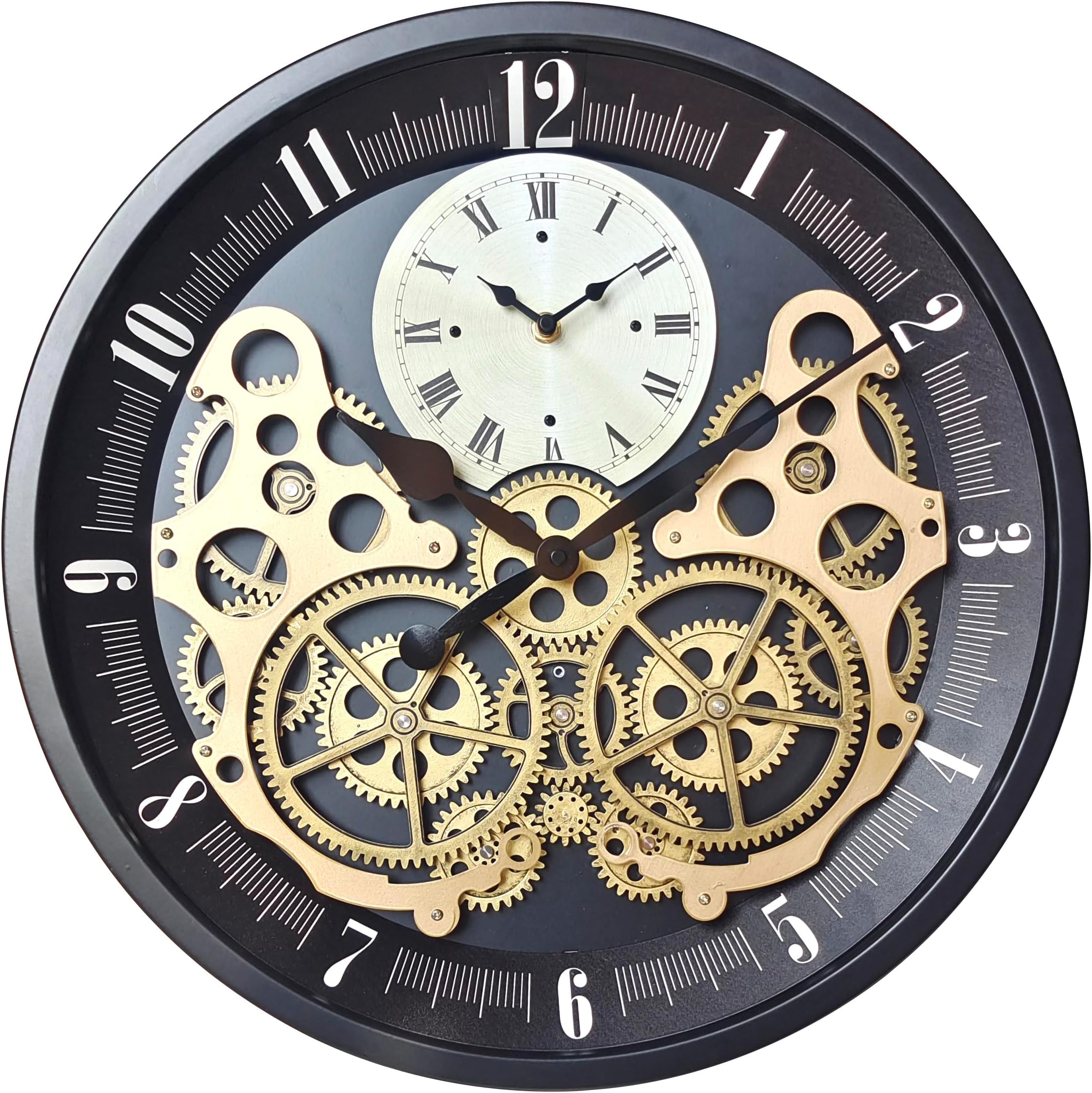 Amazon.com: The Gears Clock Real Moving Gear Wall Clock England Line ...