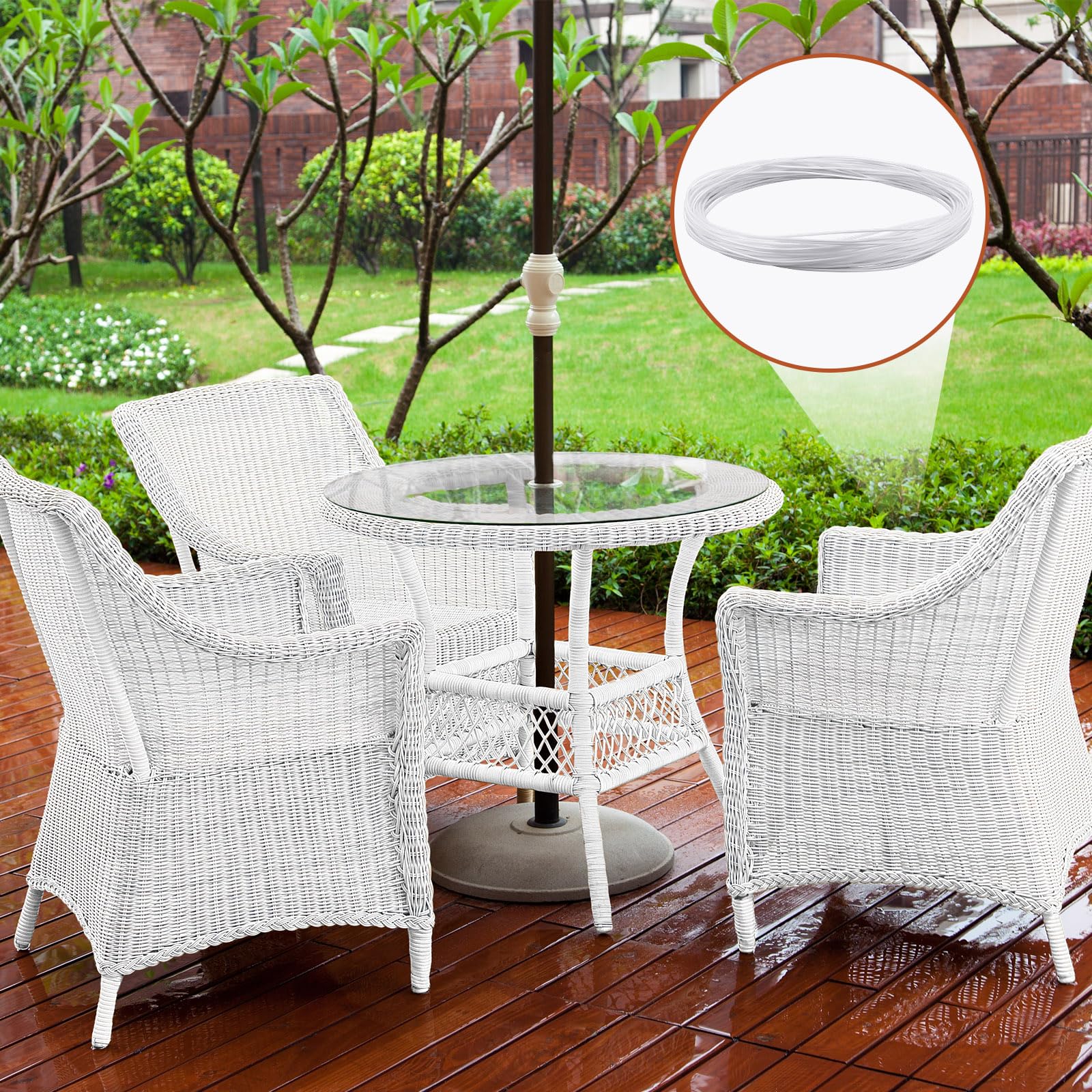Snapklik.com : 2 Bundles 120 Ft Wicker Repair Kit Round Synthetic ...