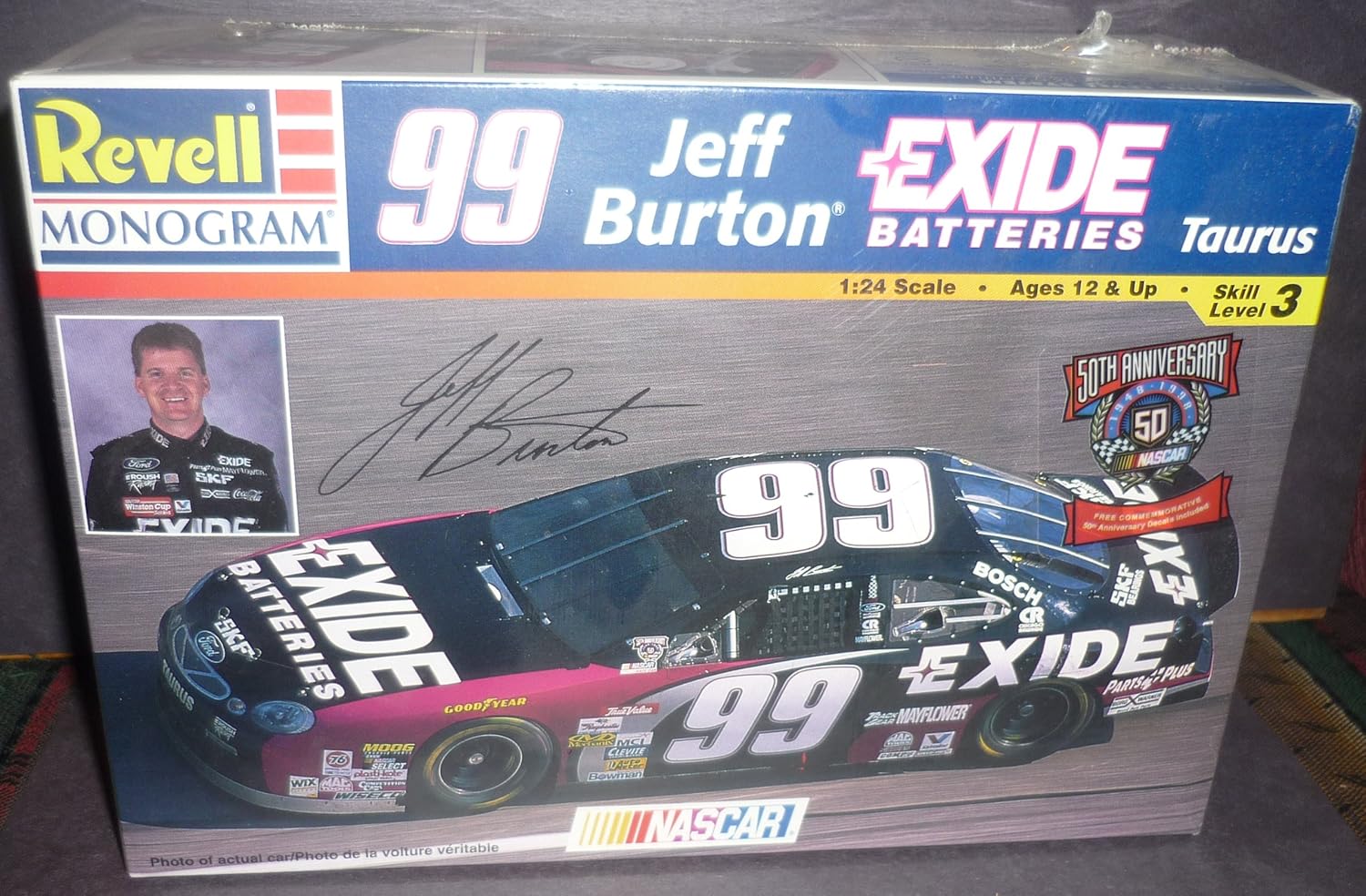 Amazon.com: Revell Model Car, 99 Jeff Burton Exide Taurus, 1:24 Scale ...