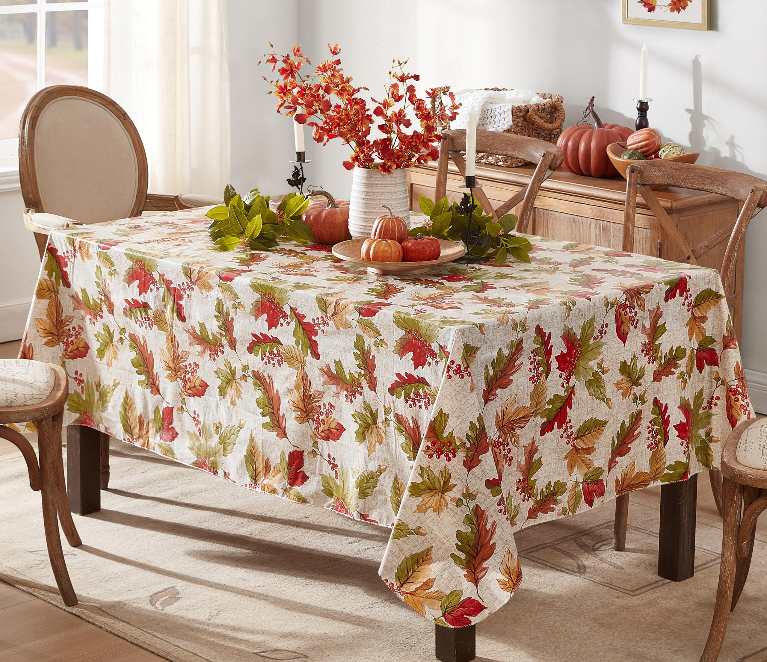 Amazon.com: Newbridge Rustic Fall Acorn and Leaf Print Autumn Vinyl ...