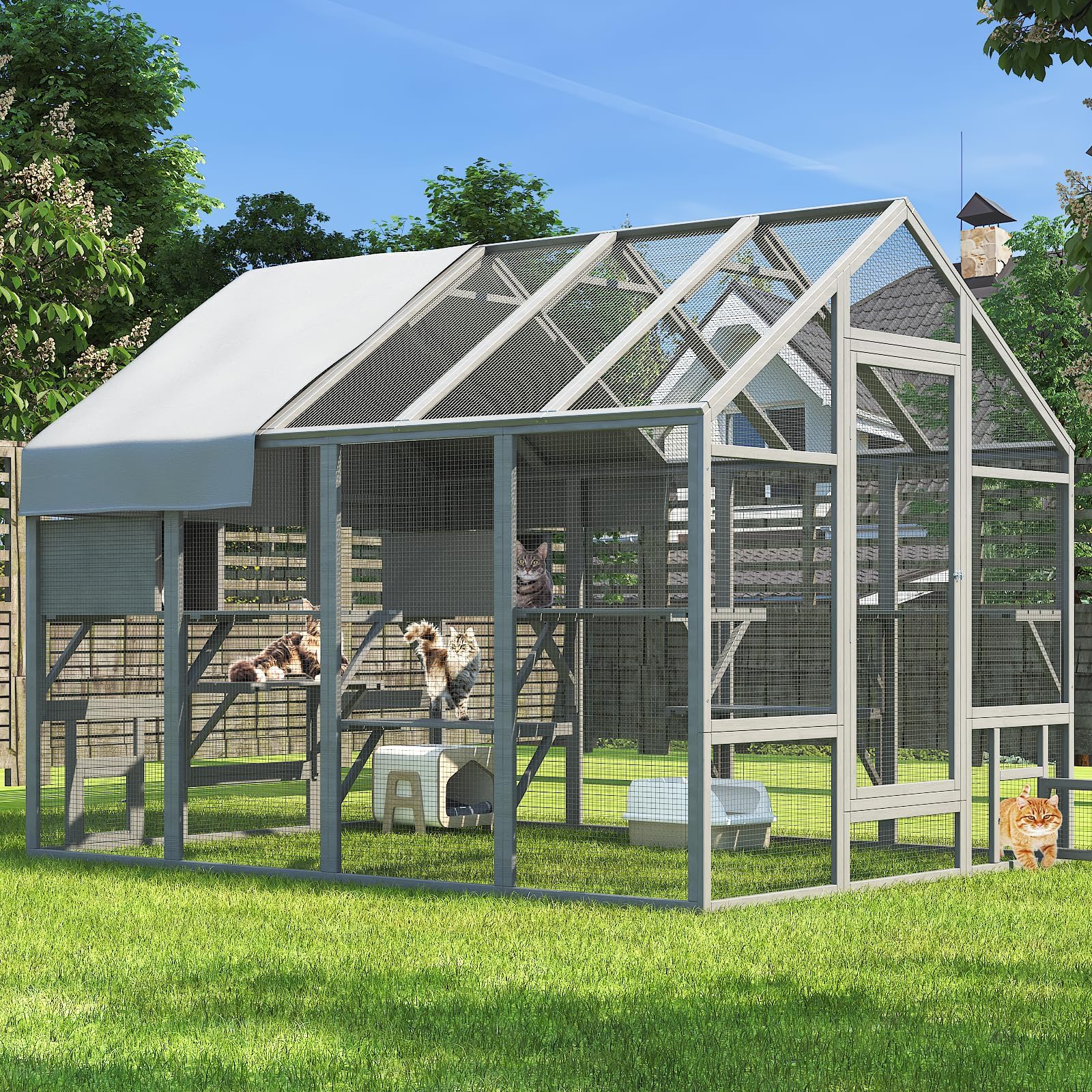 Amazon.com : TIMHAKA Catio Outdoor Cat Enclosure, Large Cat Catio for ...