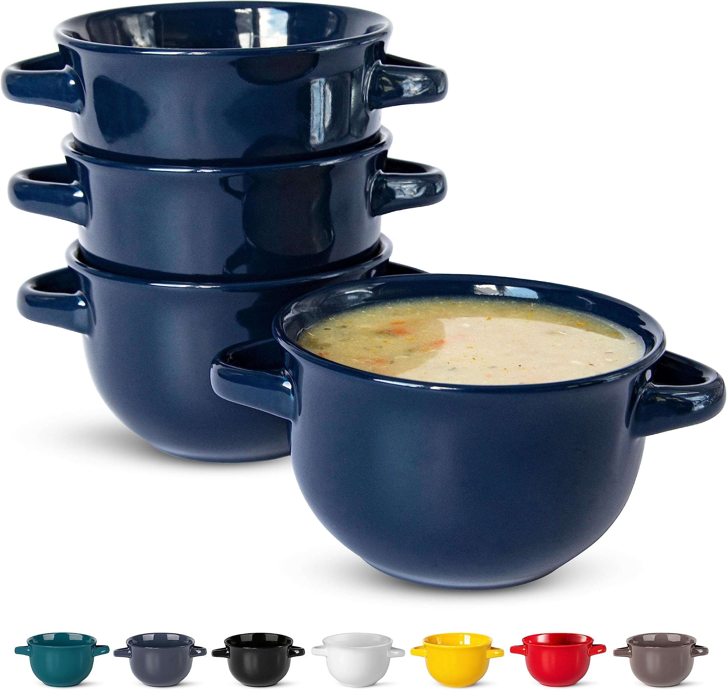 Amazon.com: Stock Your Home 12 oz French Onion Soup Crock (4 Pack) -Two ...