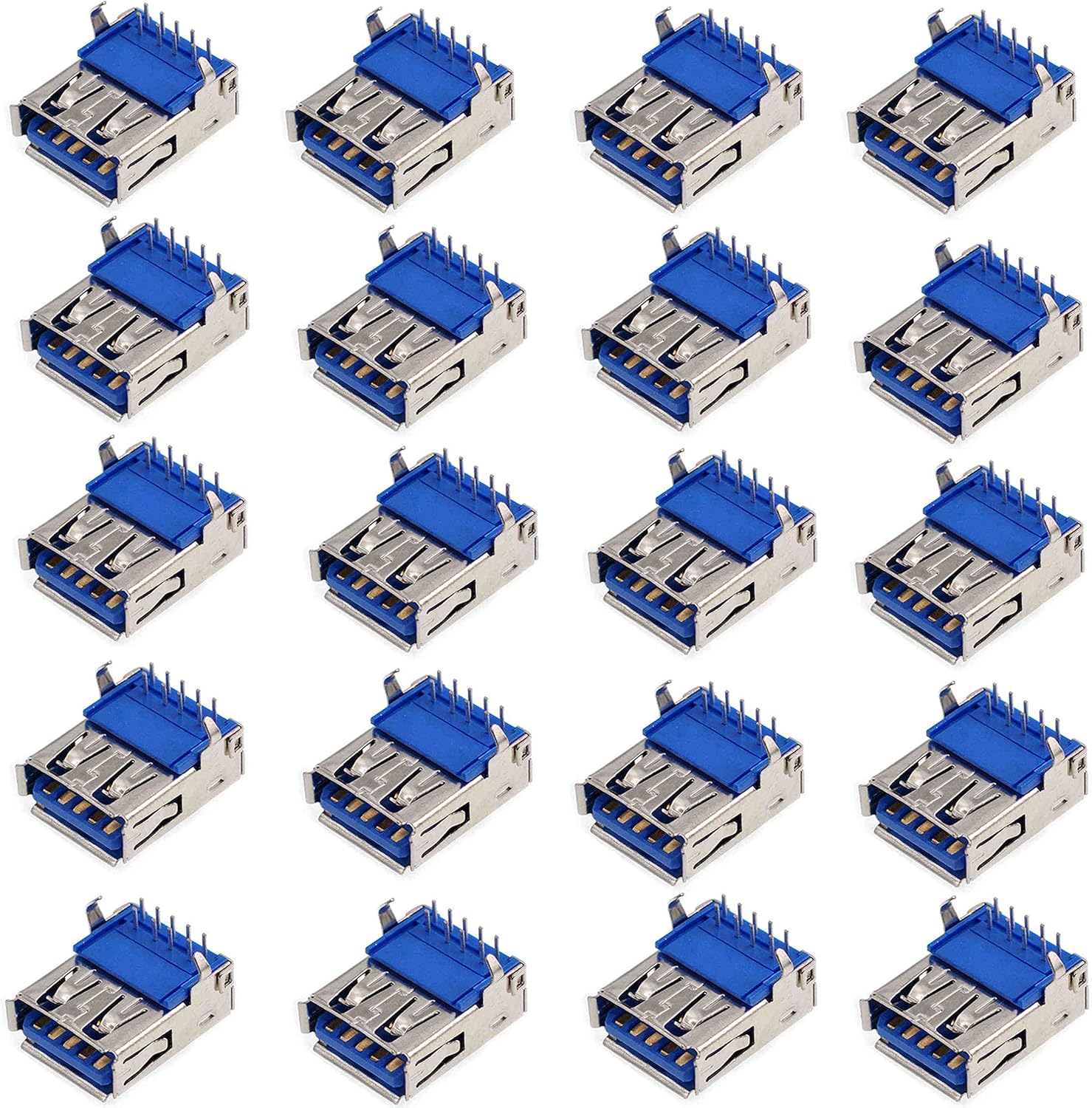 Oiyagai 20pcs PCB USB Connector Type-A 3.0 Female Jack 9 Pin Bend Foot ...