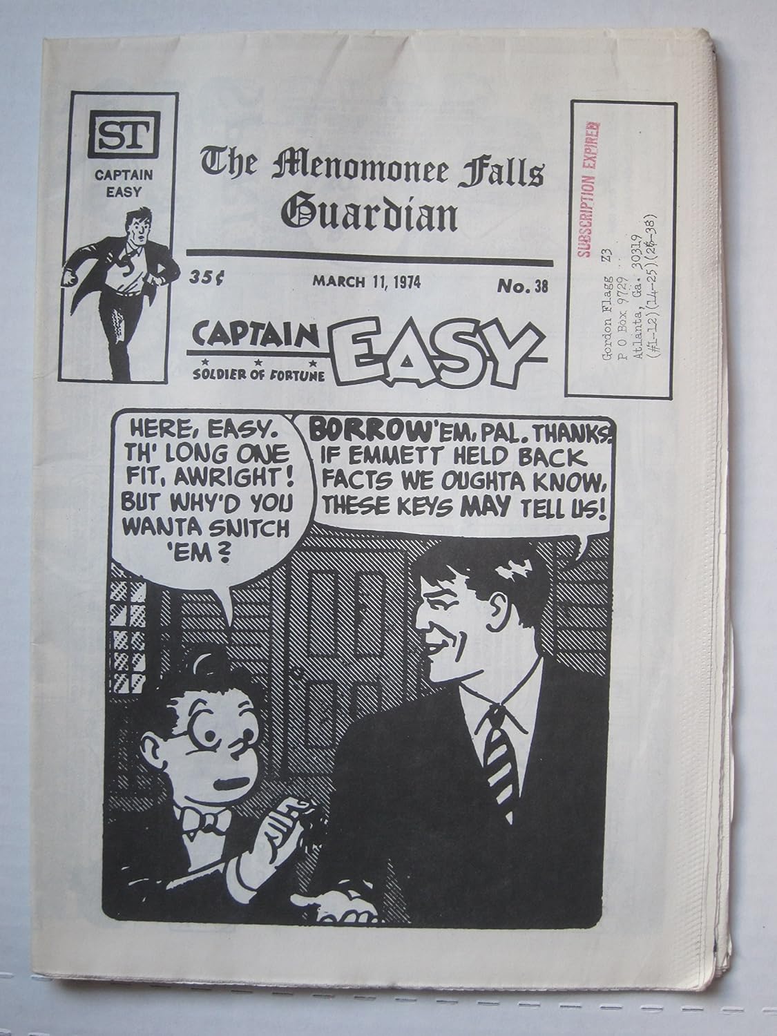 Menomonee Falls Guardian #38, March 11, 1974. Pogo, Popeye, Krazy Kat ...