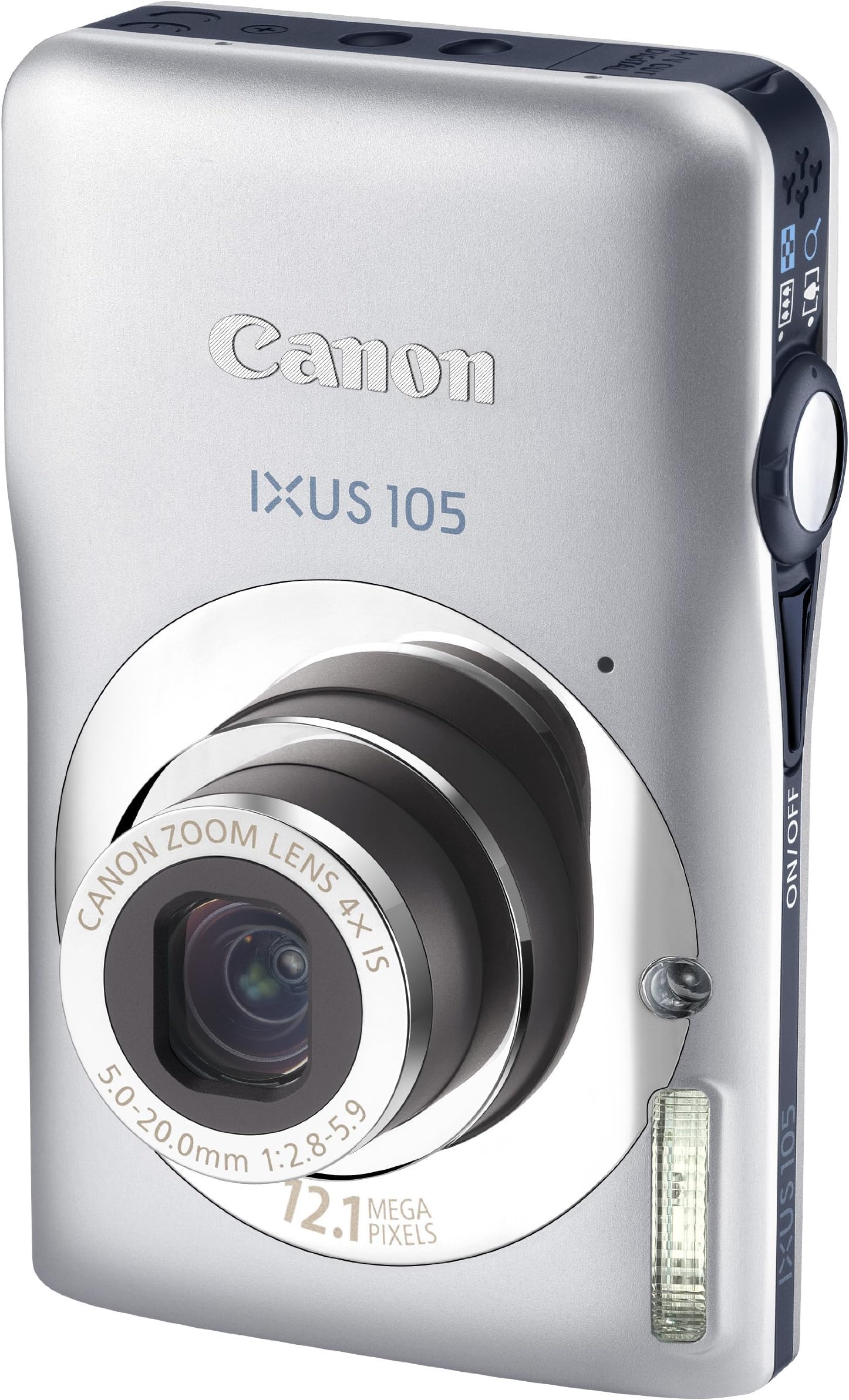 Canon IXUS 105 Digital Camera - Silver (12.1 MP, 4x Optical Zoom) 2.7 ...