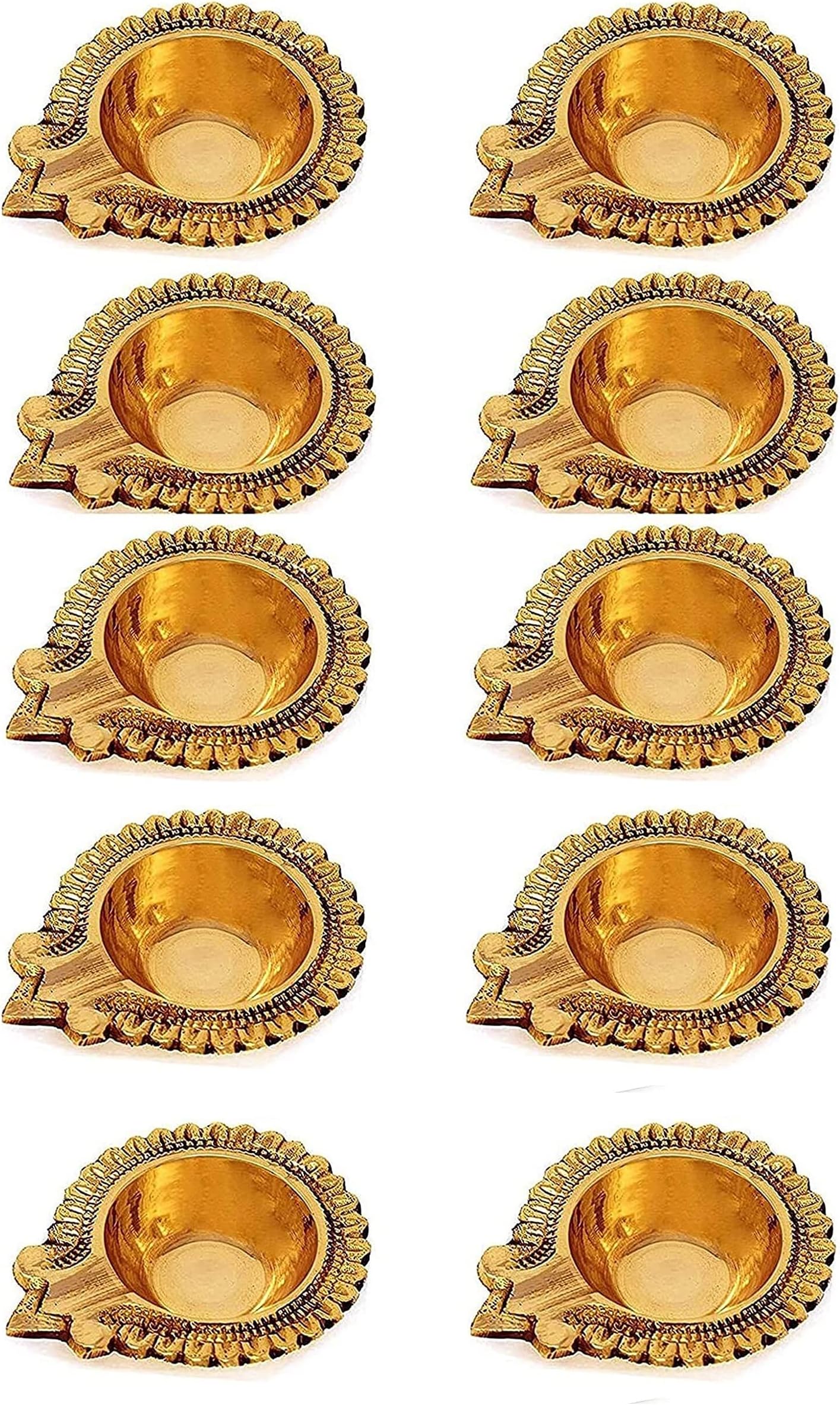 Amazon.com: Hashcart Brass Diya with Turtle Base - Diya Lamp for Pooja ...