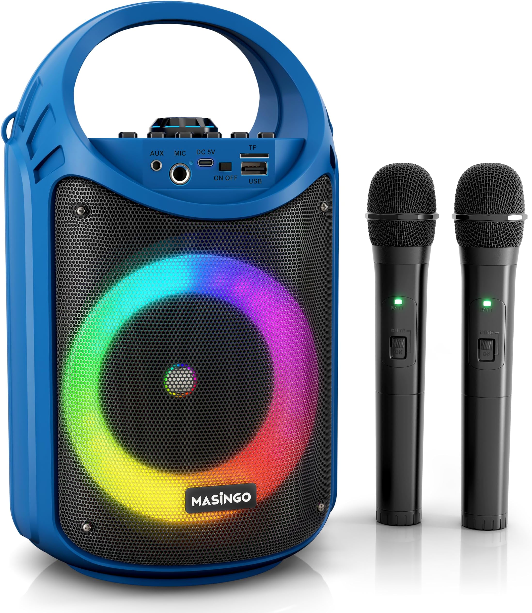 Amazon.com: MASINGO Karaoke Machine for Kids and Adults with 2 Wireless ...
