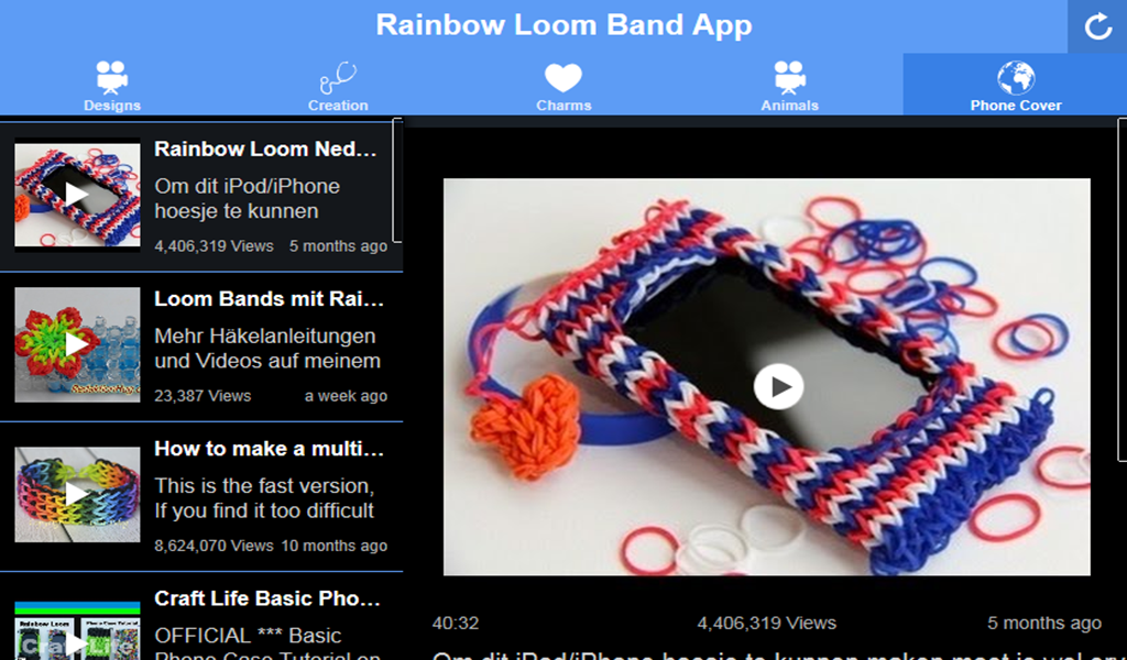 Rainbow Loom App Video - App on Amazon Appstore