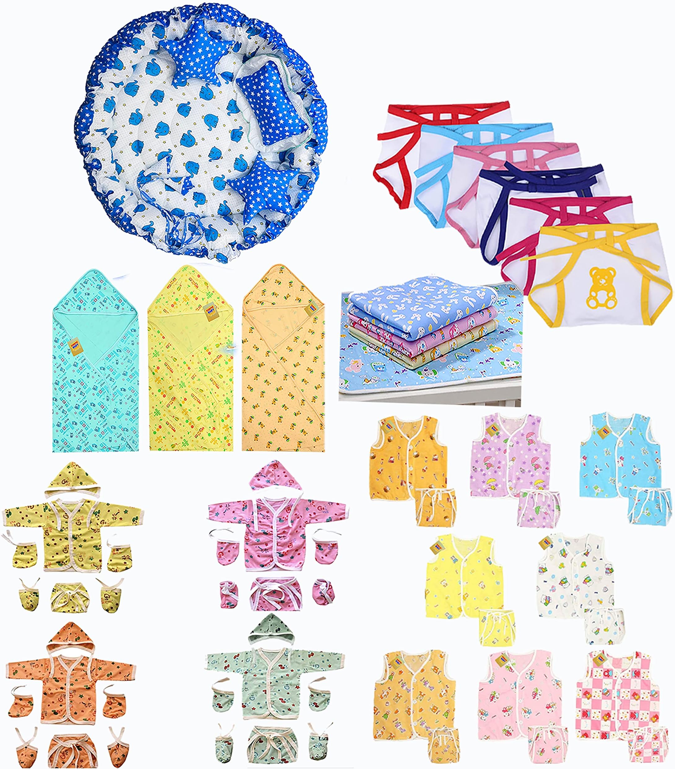 Infantbond 56 in 1 New Born Baby Complete Daily Items Combo(0-6 Months ...