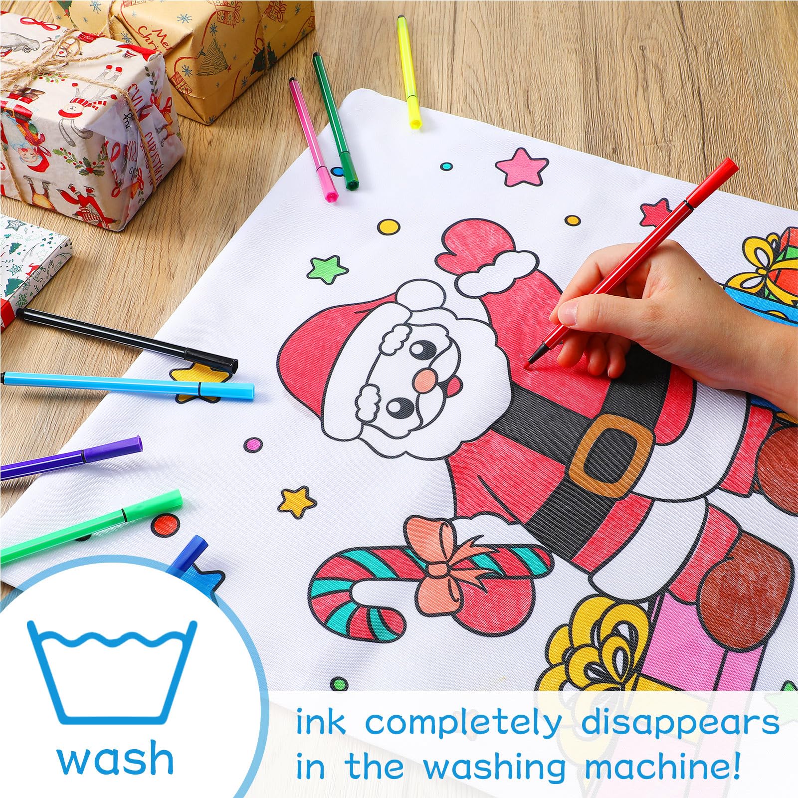 Buryeah 4 Pcs Christmas Coloring Pillow Case Set Christmas Coloring ...