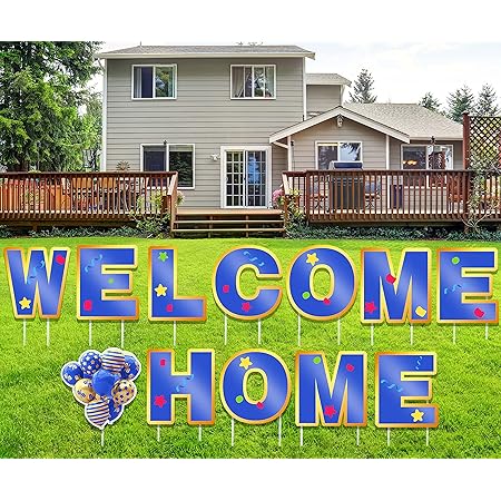 Amazon.com : Welcome Home Lawn Sign Yard Sign with Stakes, Outdoor ...