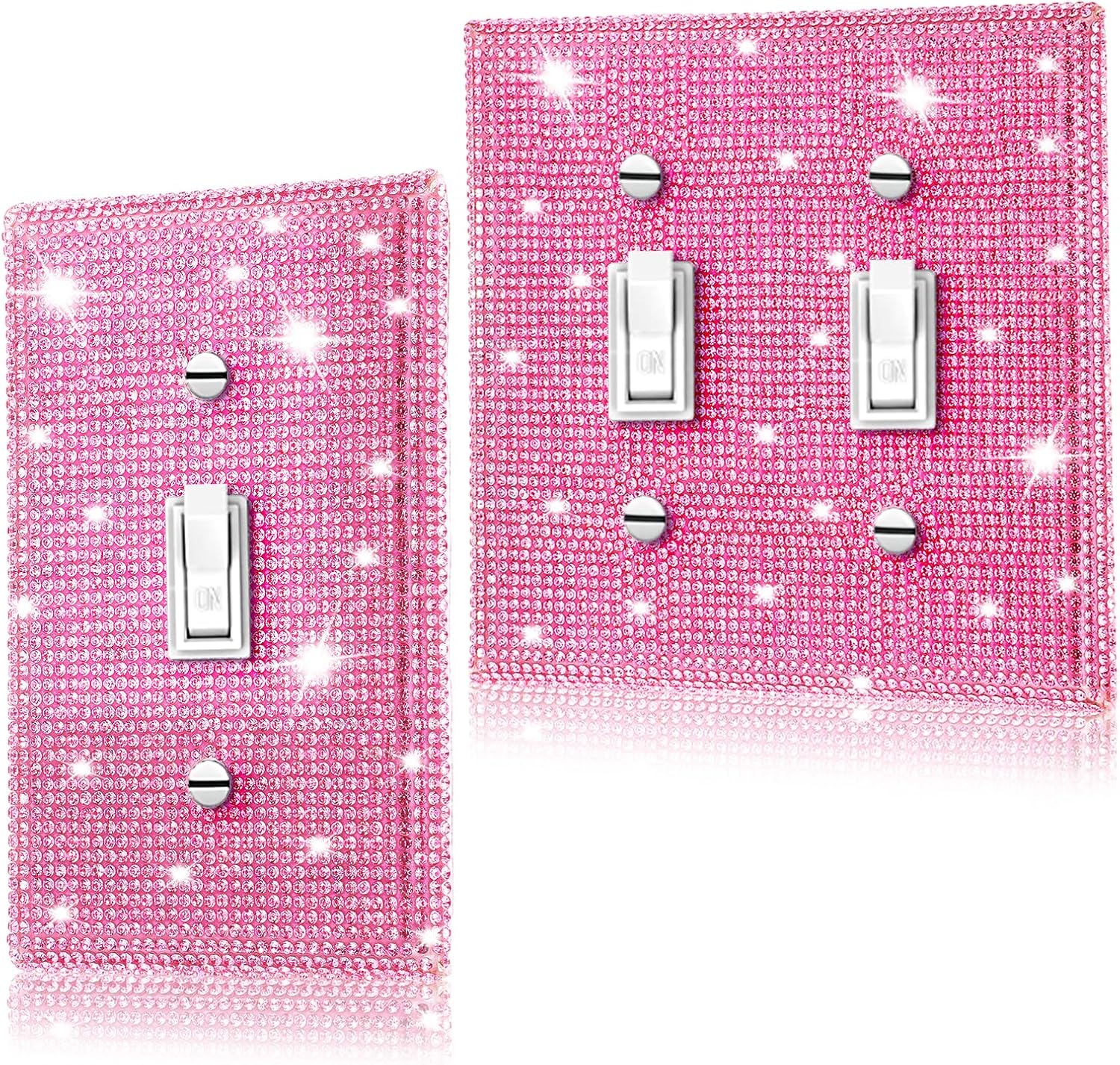 2Pcs Pink Rhinestone Light Switch Cover, Cute Bling Light Switch Cover ...
