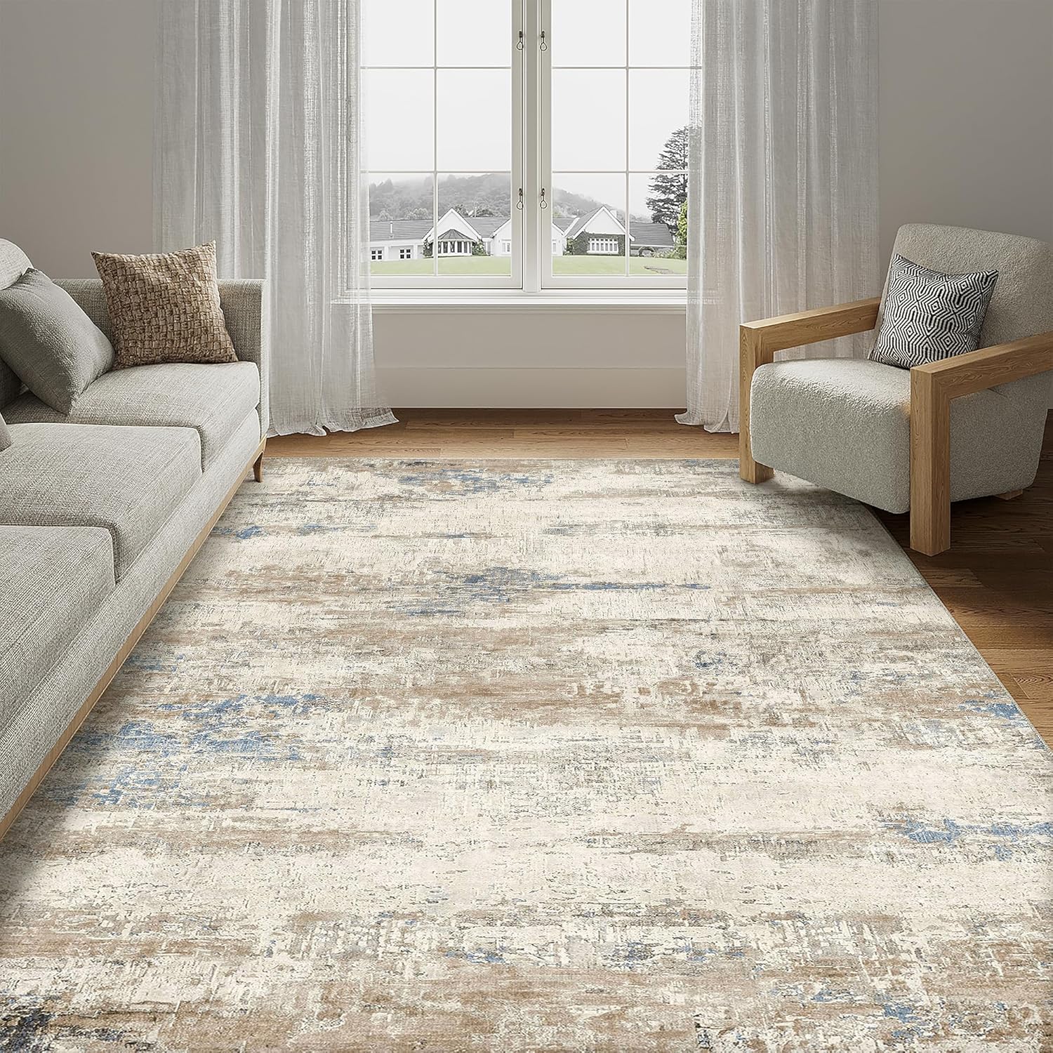 Amazon.com: PureCozy 5x7 Area Rug Living Room Bedroom Carpet Washable ...