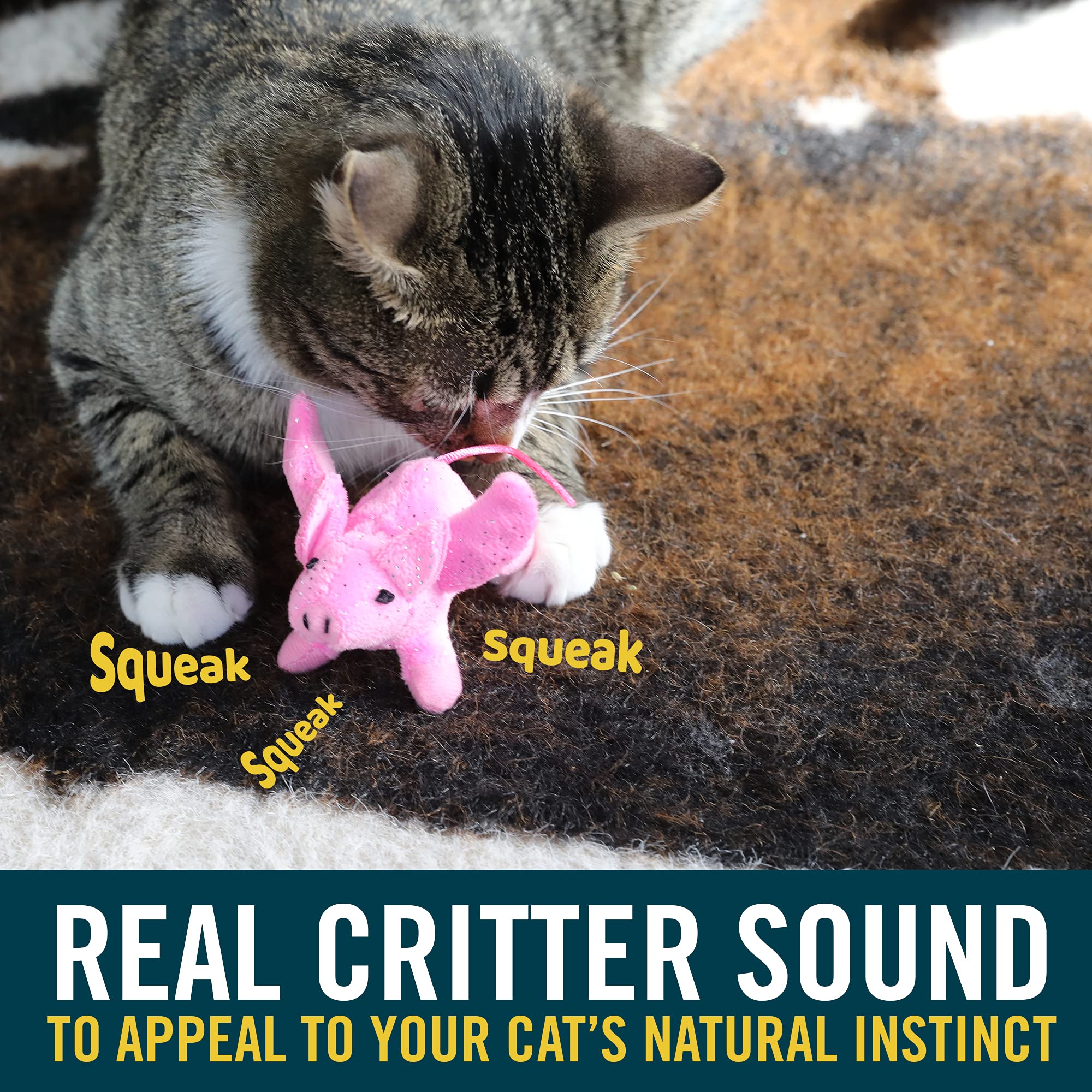 Snapklik.com : OurPets 1400013771 OPB Barnyard Collection Pig Cat Toy