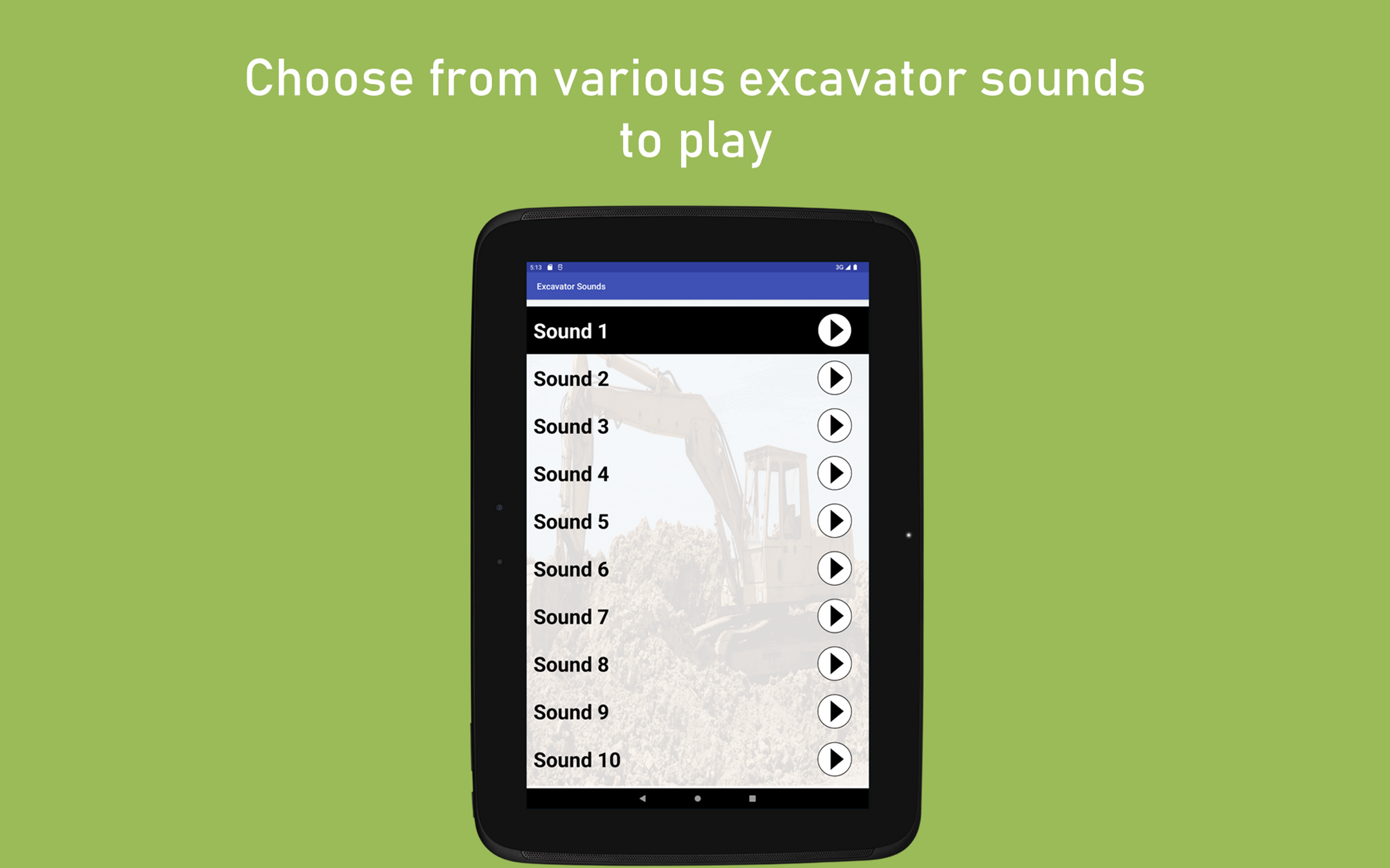 Excavator Sounds - App on Amazon Appstore