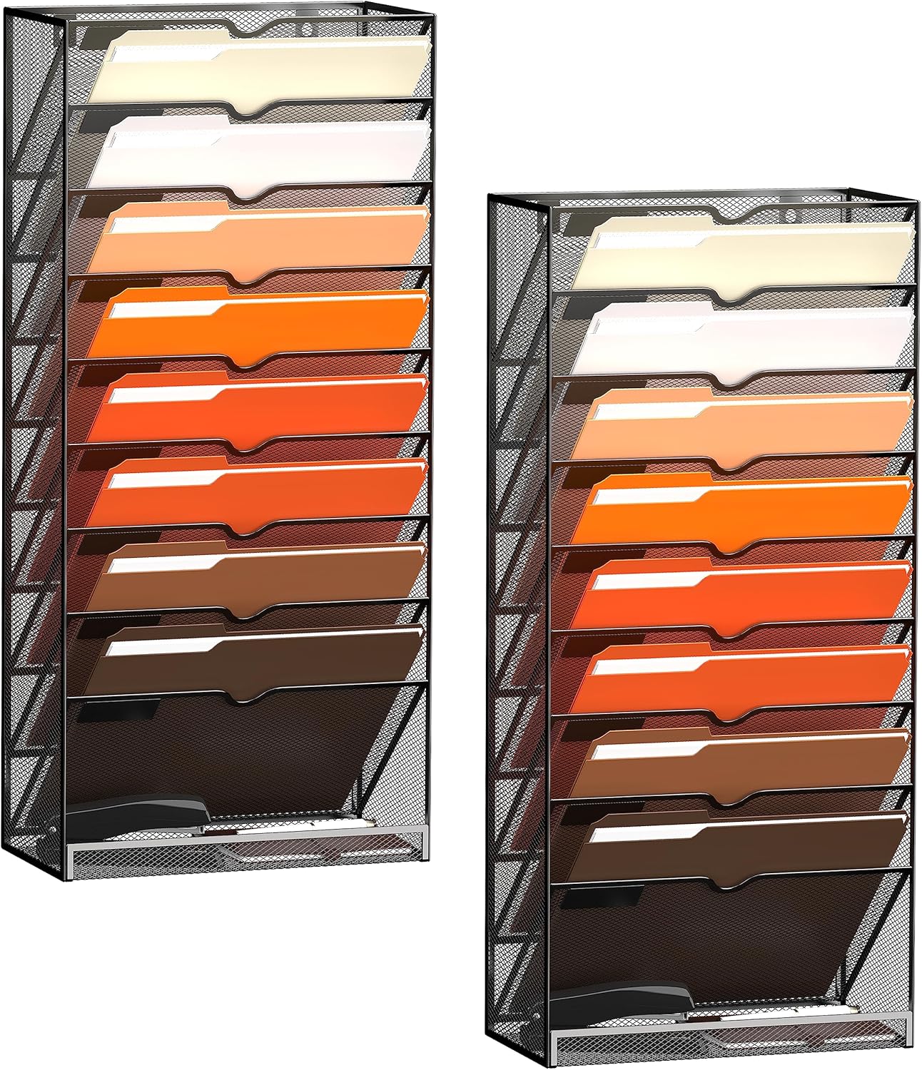 SUPEASY 10-Tier Wall File Organizer Hanging Wall File Holder for Papers ...