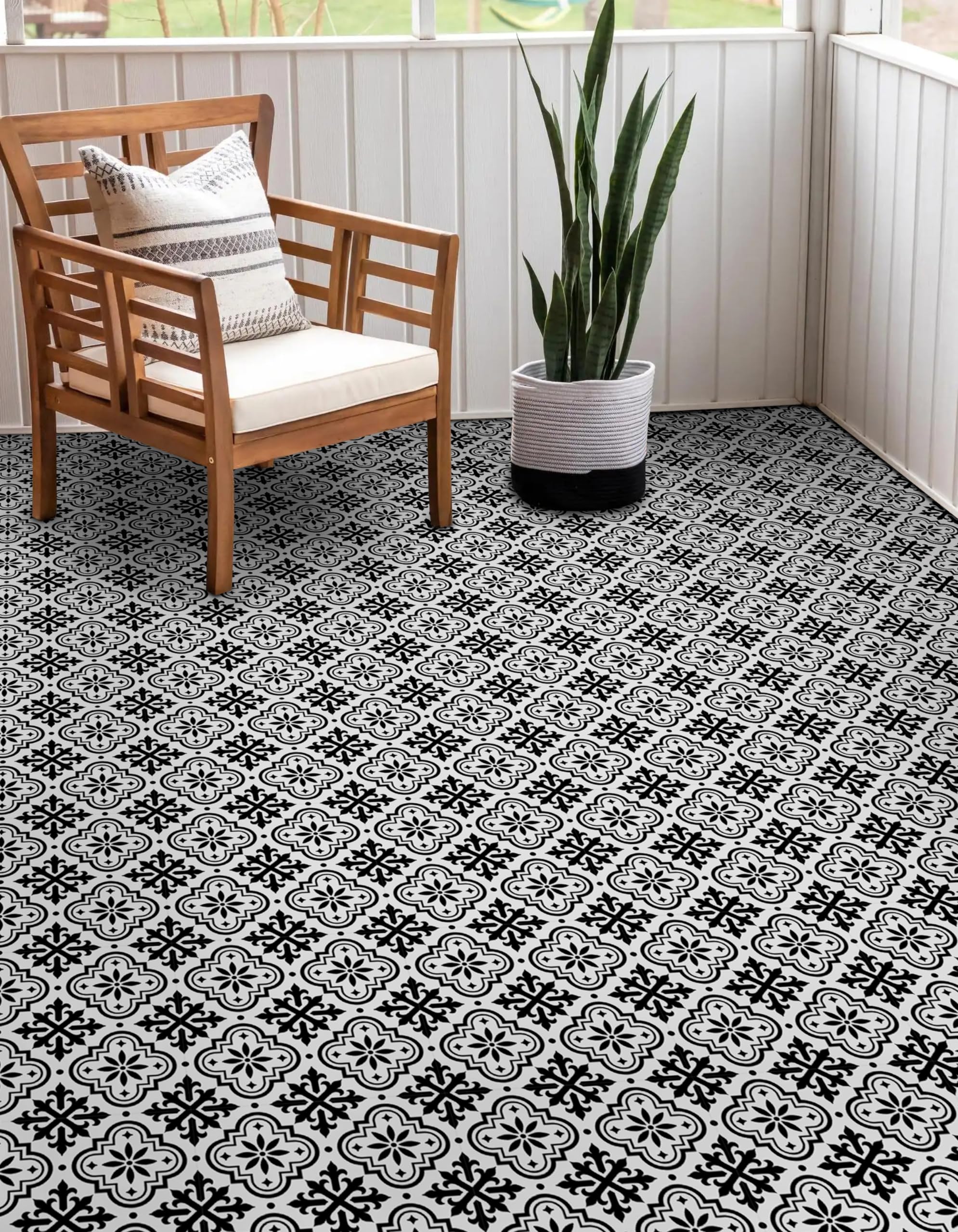 Retro Tile Floor AMAZING WALL Peel And Stick Removable Vinyl Flooring