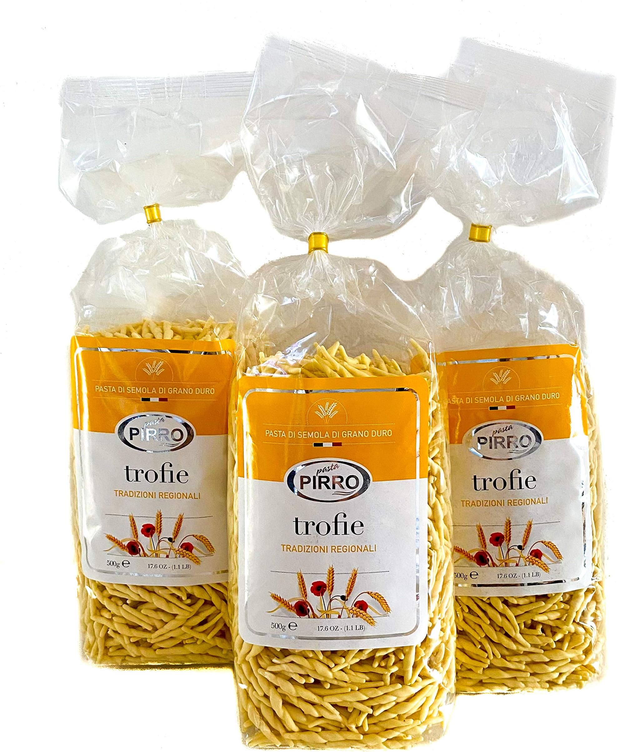 Amazon.com : Pasta Pirro Trofie Busiate Pasta from Italy 17.6 oz. (500g ...