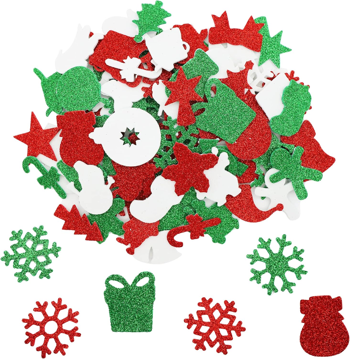 Christmas Foam Stickers, 96 PCS Foam Christmas Stickers Christmas ...