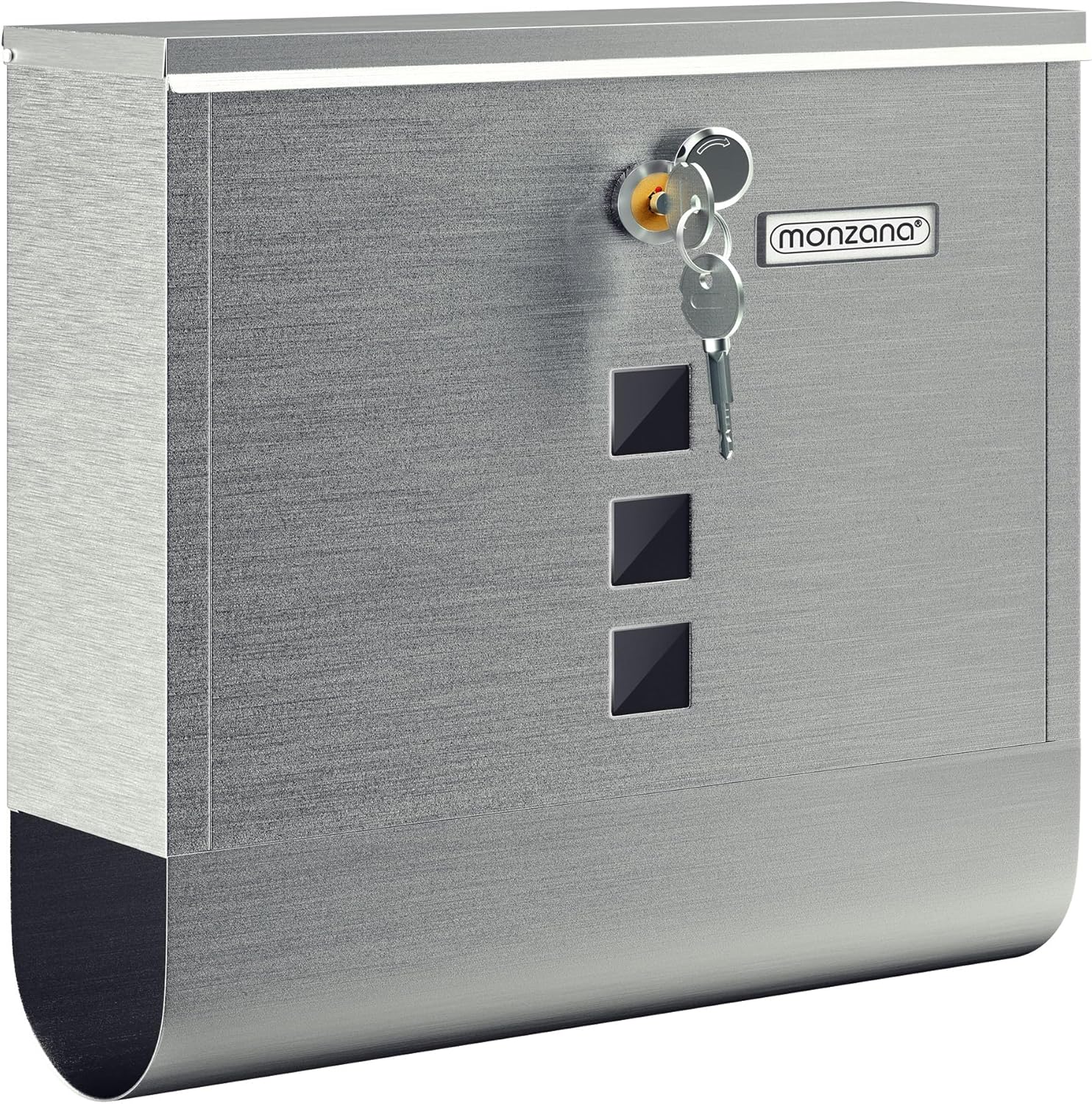 Monzana® Stainless Steel Design Letterbox | Silver Finish with ...
