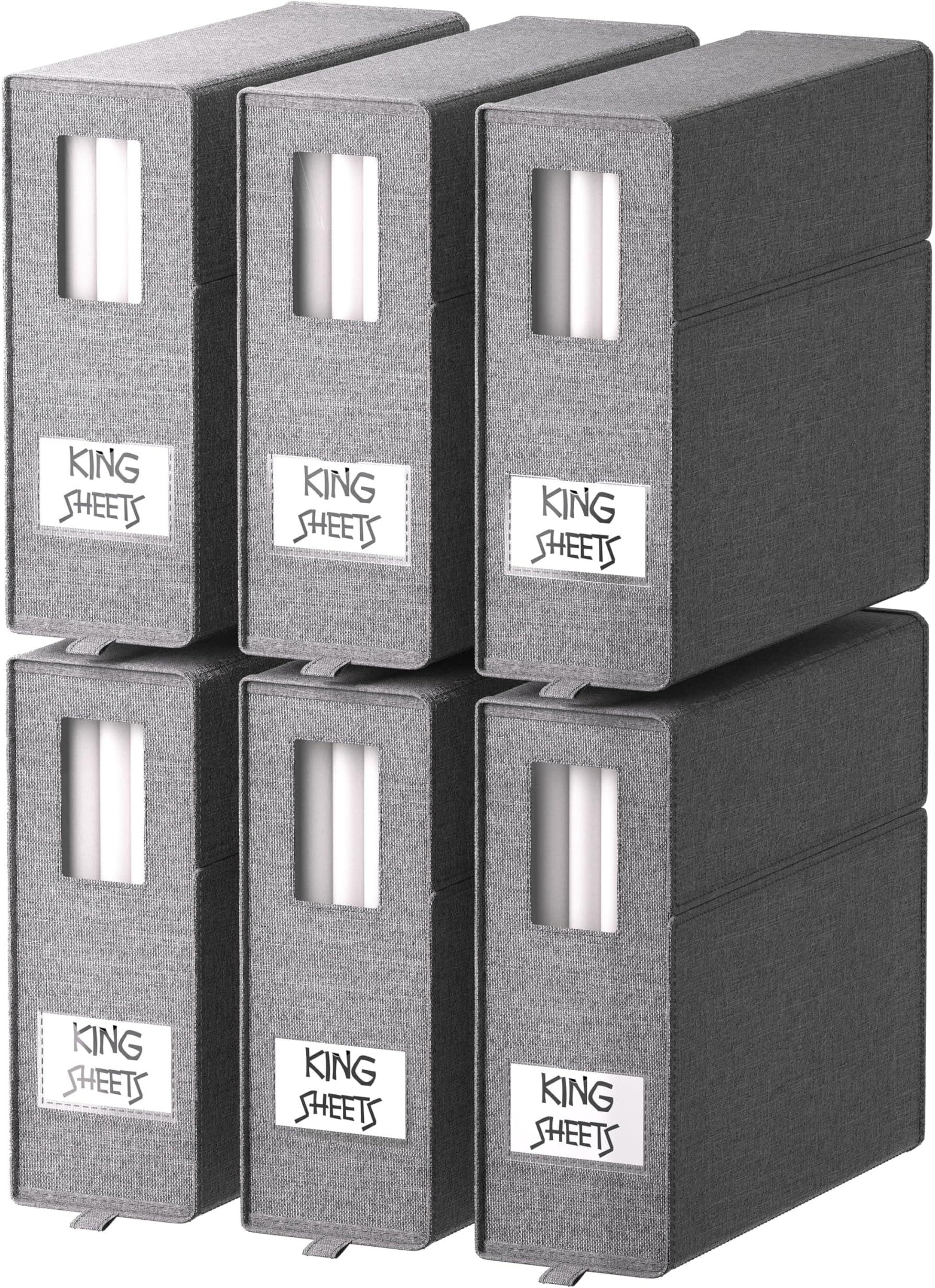 Amazon.com: SheetCube Bed Sheet Organizers and Storage 6 Pack, Foldable ...