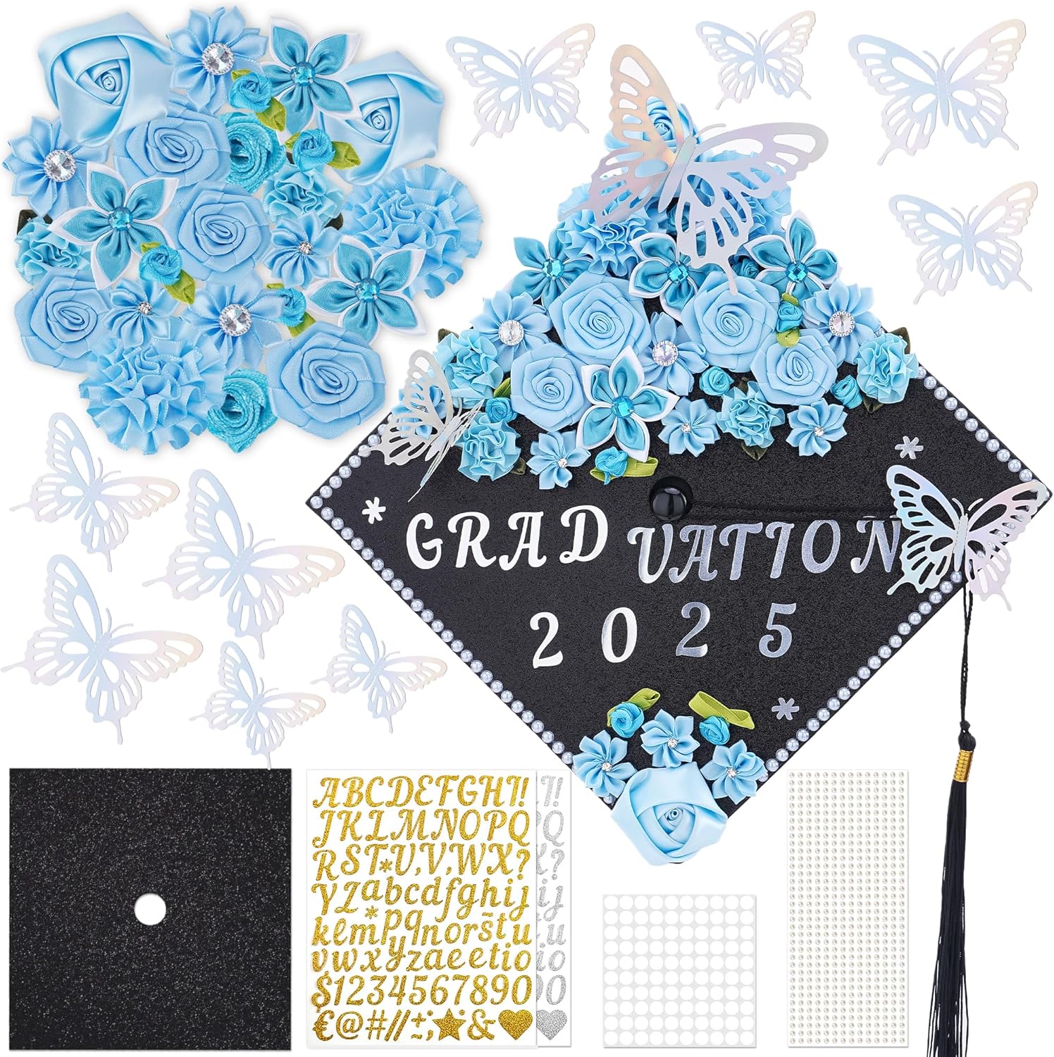 Amazon.com: VISSTREE DIY Graduation Cap Decoration - 56 Pcs Cap ...