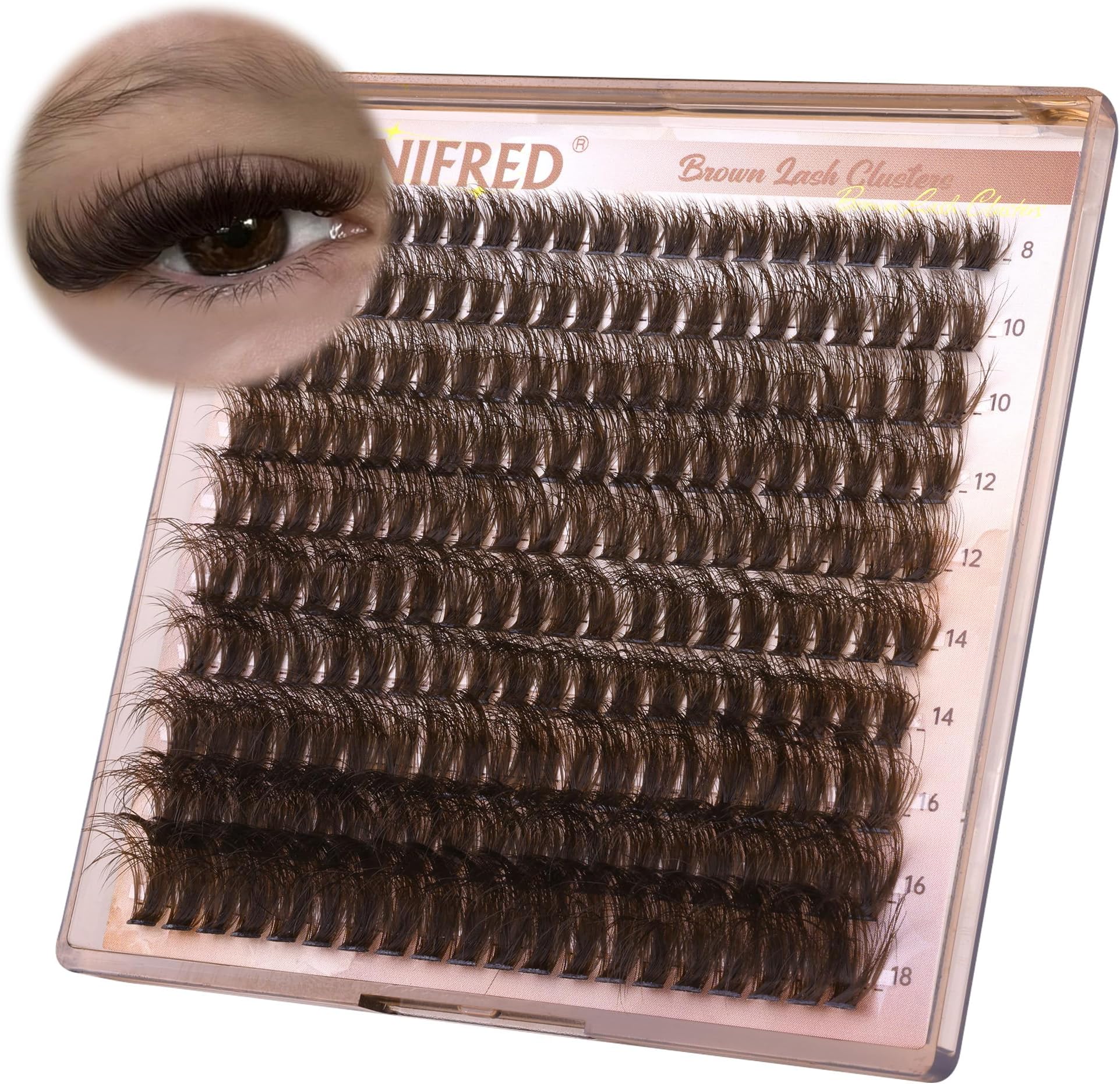 Amazon.com: Brown Lash Clusters Fluffy Dark Brown Individual Lashes ...
