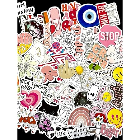 Sticker Fever 3M Vinyl 55 Pink Aesthetic Laptop Stickers (Pink ...