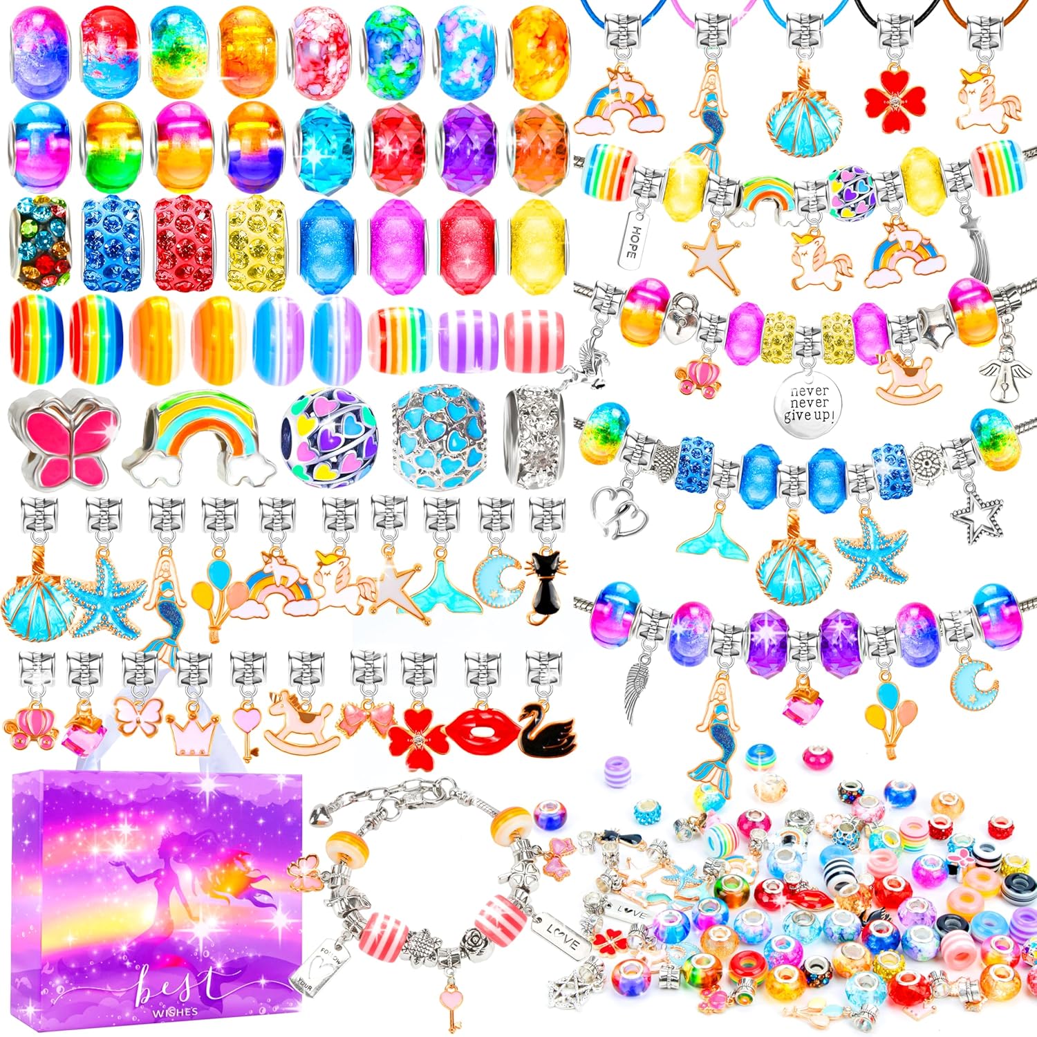 Amazon.com: Palonu Charm Bracelet Making Kit,170 pcs Jewelry Making Kit ...