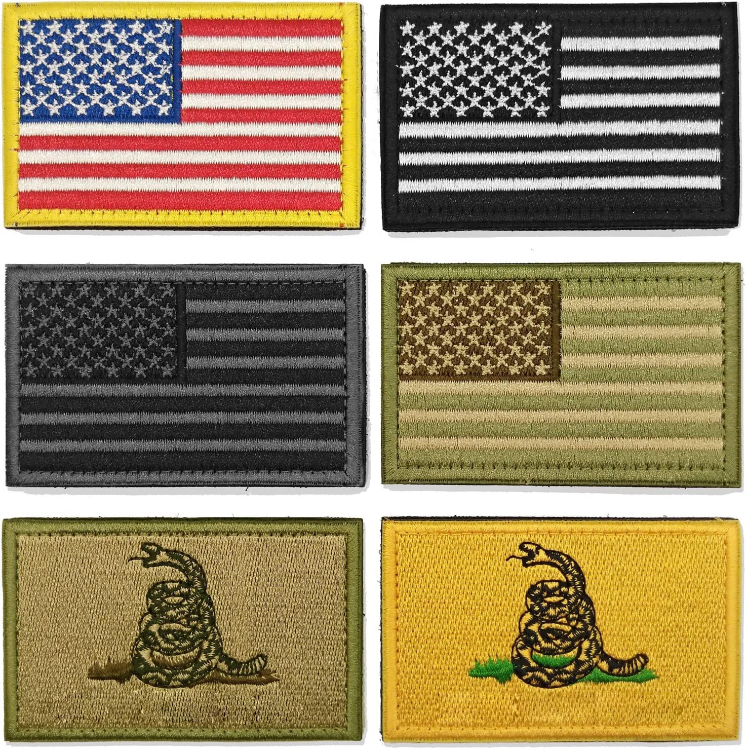 Amazon.com: WZT Bundle 6 Pieces American Flag Tactical Morale Military ...