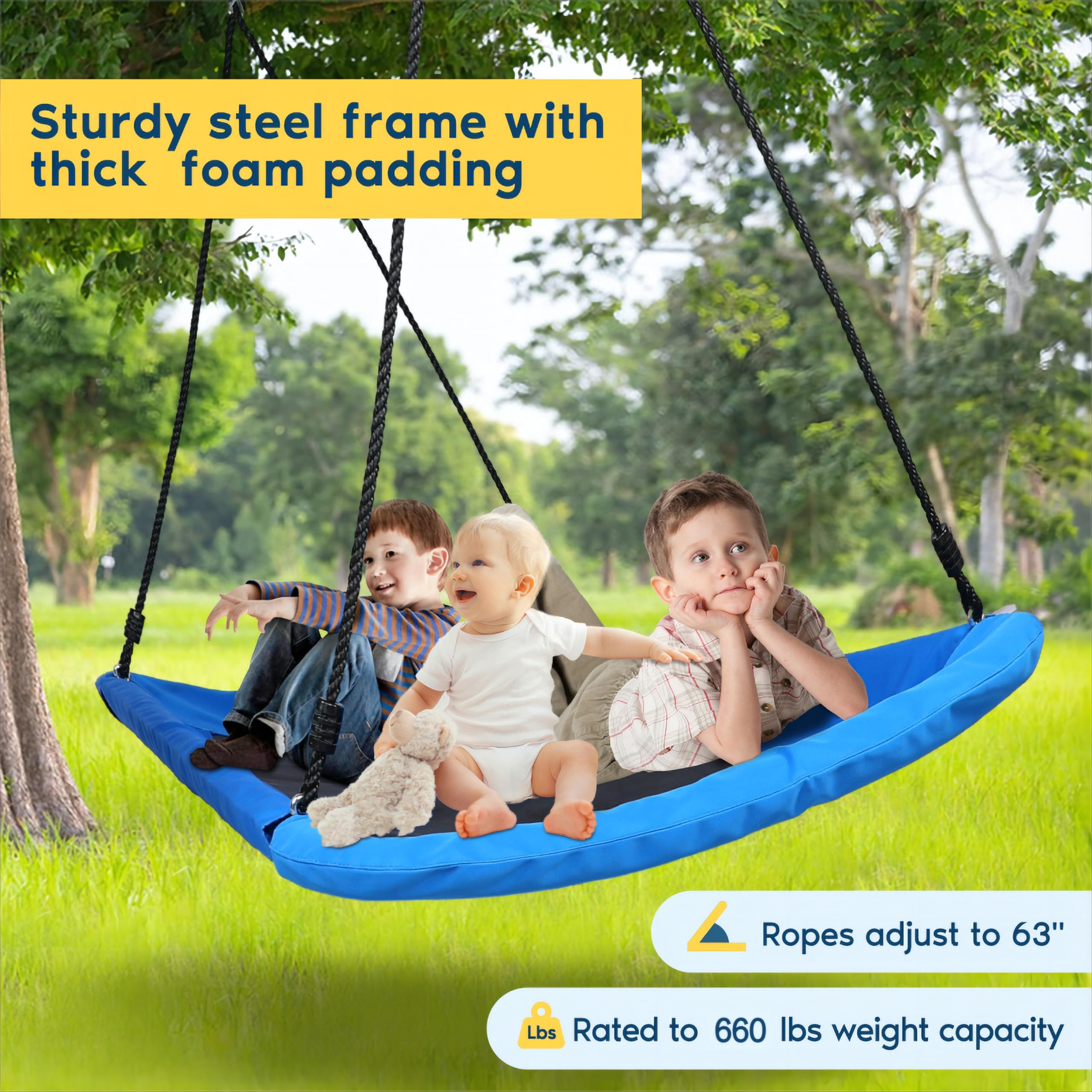 Snapklik.com : 800lbs 60" Platform Tree Swing For Kids And Adults,Tree ...