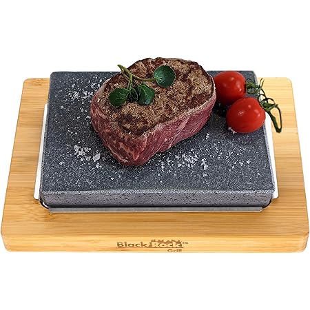Amazon.com: Cooking Stone (12.5" x 7.5") w Bamboo Platter - Extra Large ...