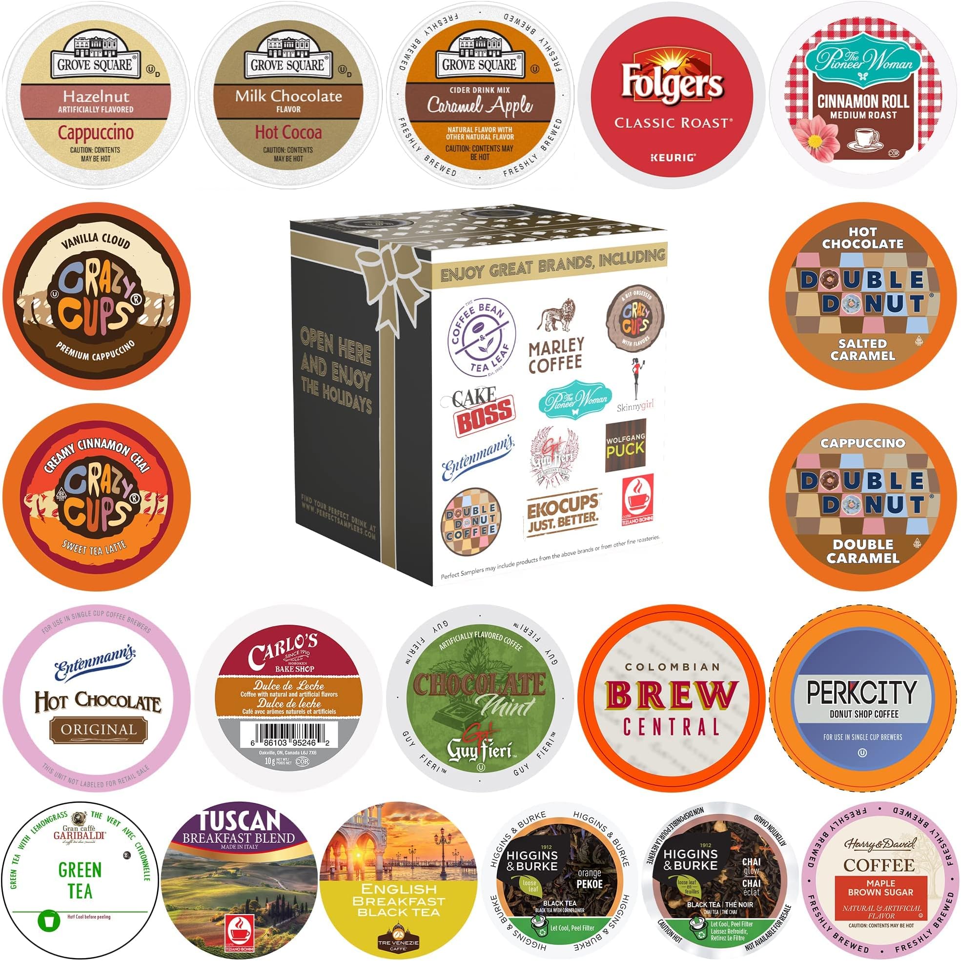 Amazon.com: Perfect Samplers Coffee, Tea, Cider, Cappuccino, and Hot ...