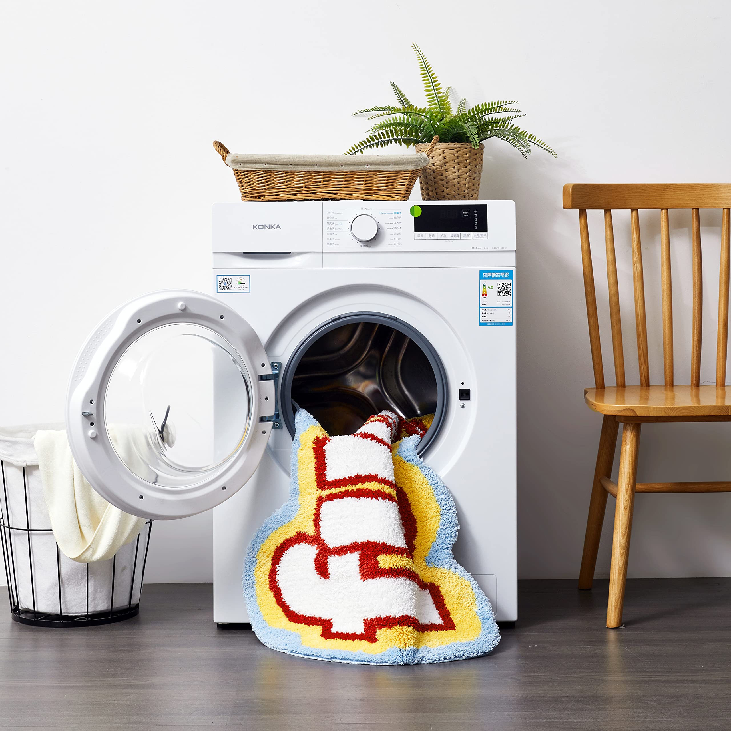 RoomTalks 2'x4.3' Funny Cute Cool Runner Rugs for Bedroom Bathroom Boho ...