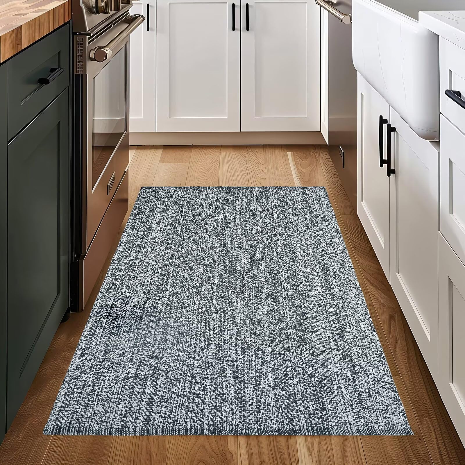 Amazon.com: Washable Area Rug 3' x 5', Farmhouse Woven Kitchen Rugs ...
