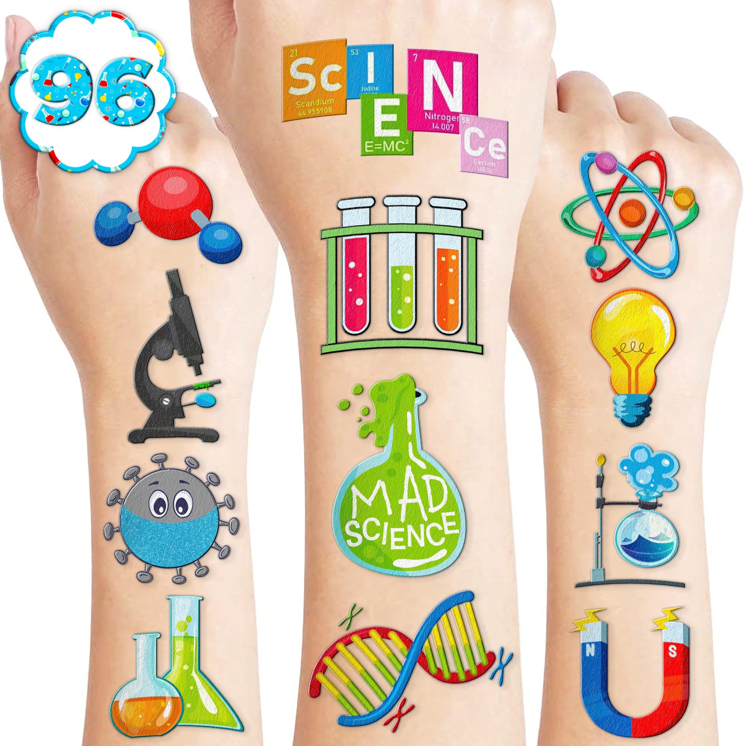 Amazon.com: xo, Fetti Science Party Temporary Tattoos - 62 Silver Foil ...