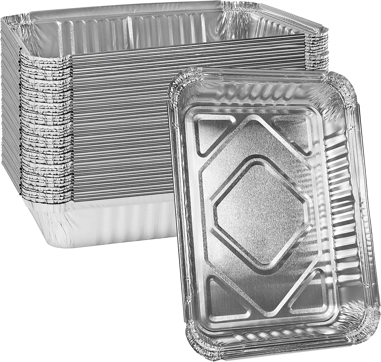 Amazon.com: [50 Pack] 2.5 LB Oblong Take Out Foil Baking Pans Shallow ...