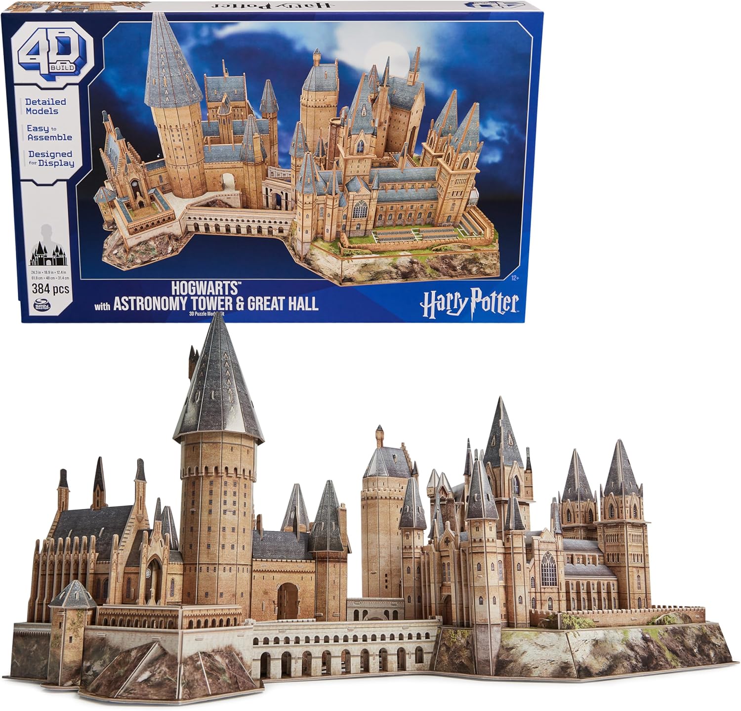 Construido en 4D, castillo de Hogwarts de lujo de Harry Potter con torre de astronomía y gran ...
