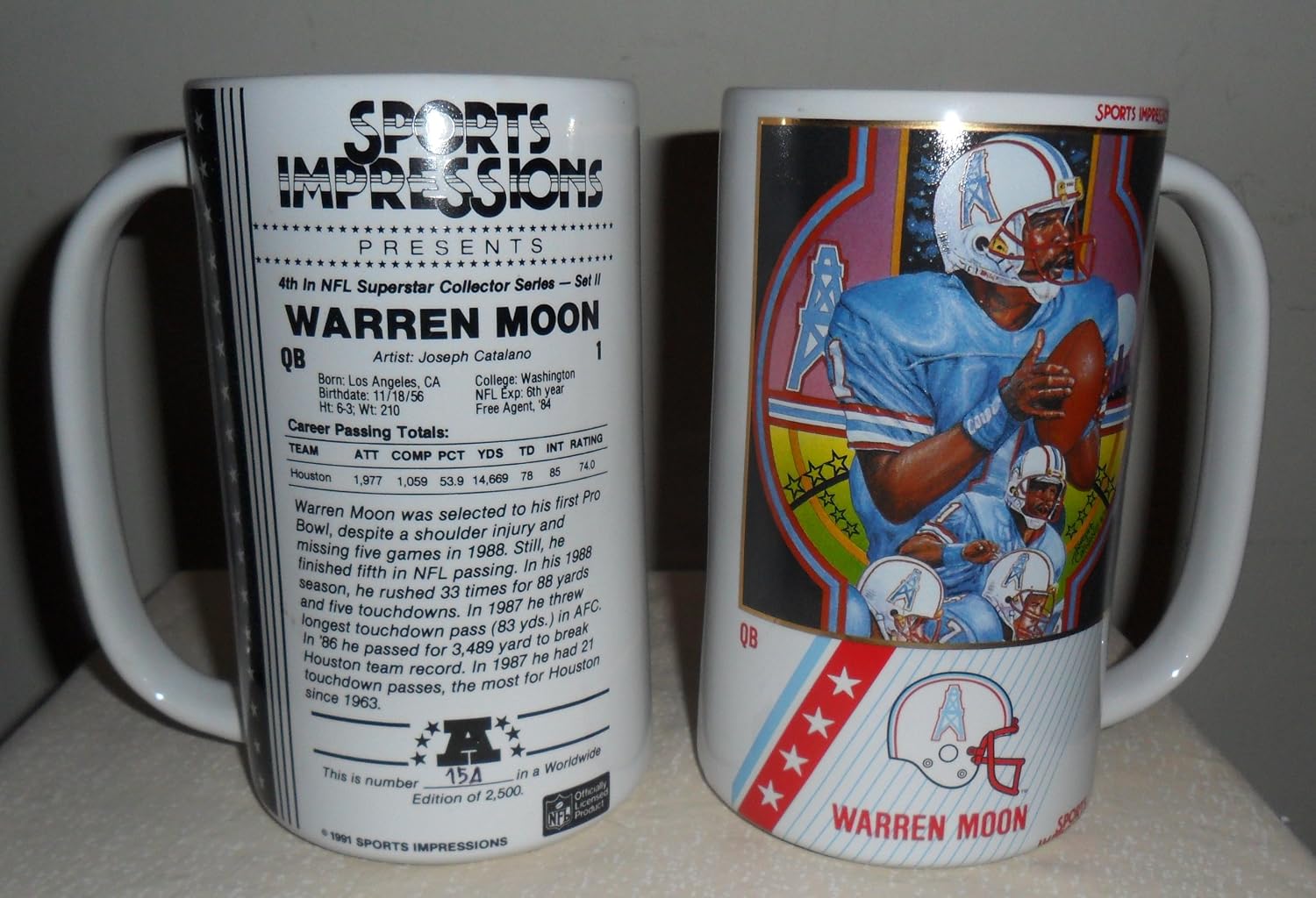 Amazon.com | 2 Sports Impressions Warren Moon Houston Oilers Stein Mug ...