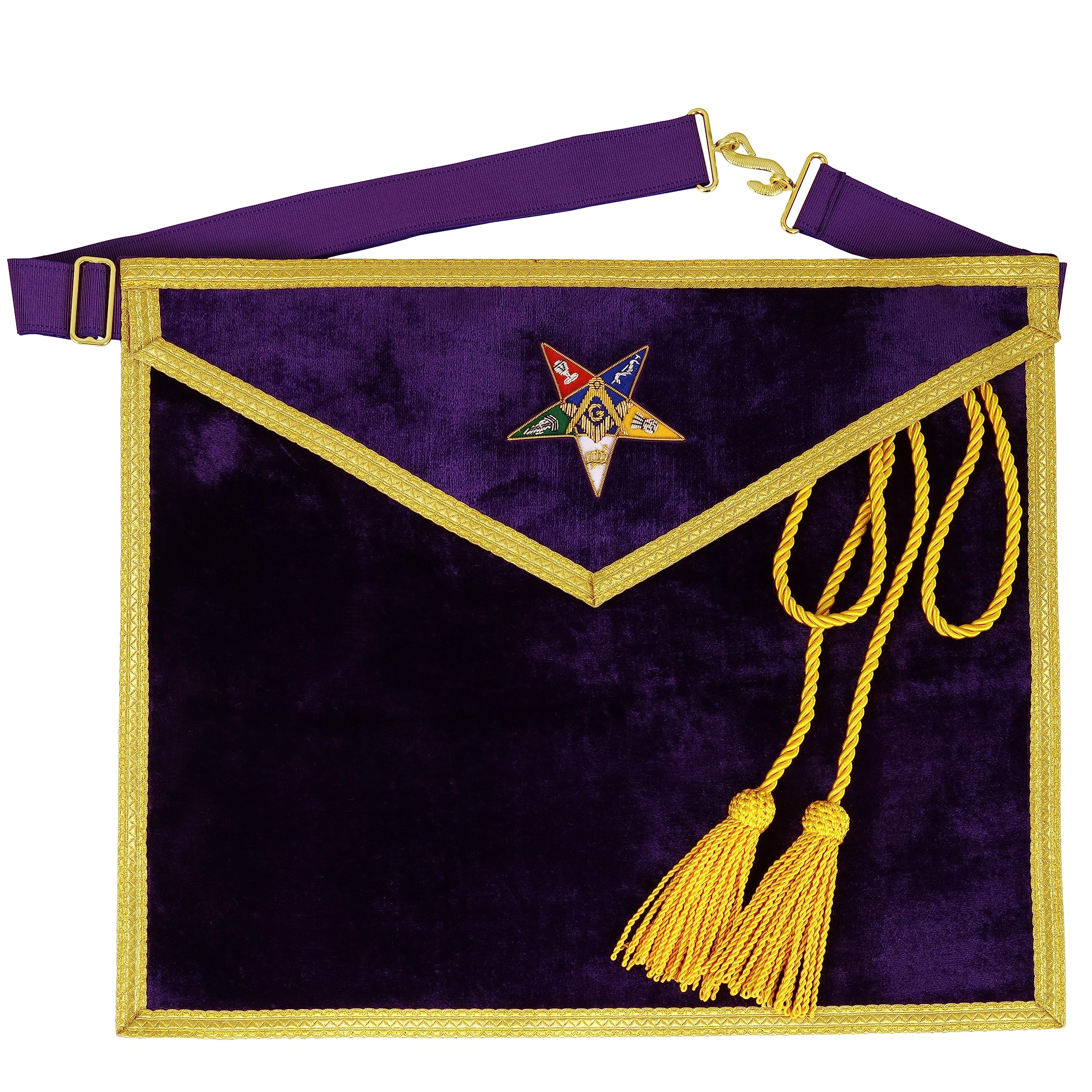 Amazon.com: OES WORTHY PATRON/MATRON MASONIC APRON - PURPLE VELVET ...