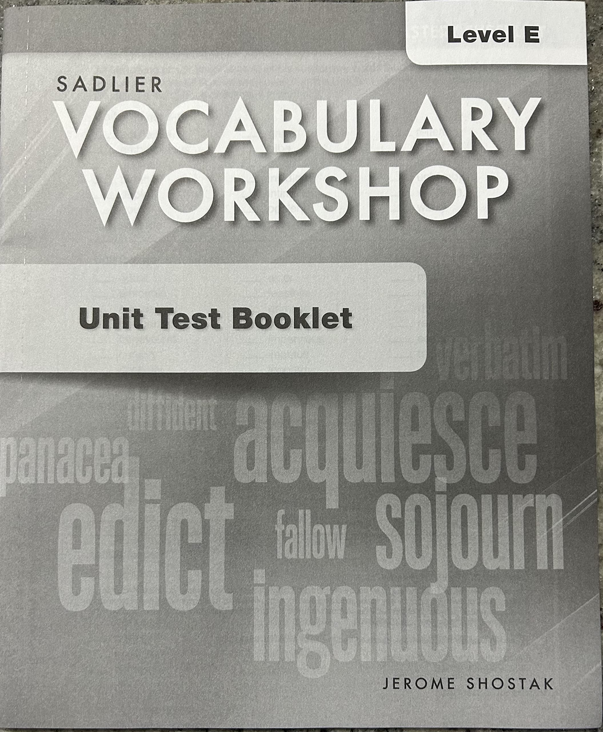 Sadlier Oxford Vocabulary Workshop Unit Test Booklet Level E: Jerome ...