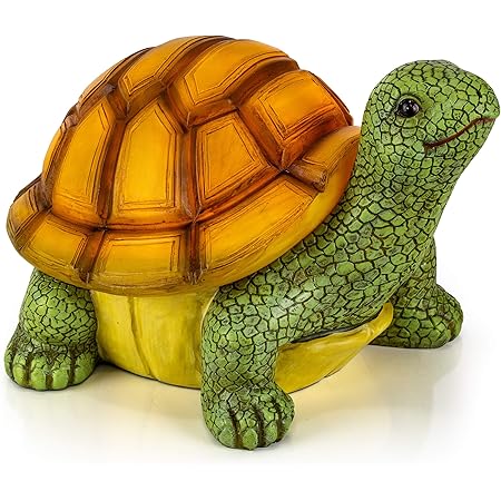 GARDENGREETERS Turtle with Solar Light/Lantern, Solar Turtle Statue ...