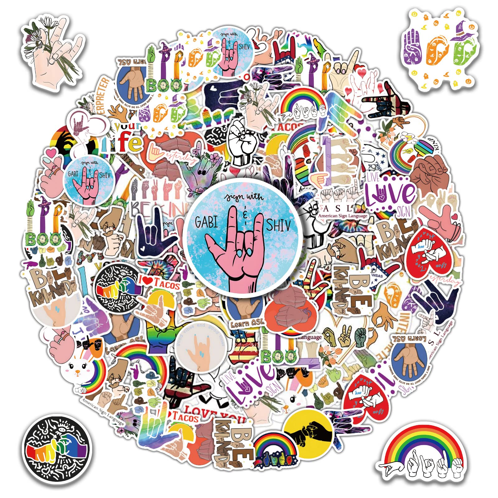 Buy 200Pcs ASL Stickers American Sign Language Sticker Pack/Sign ...