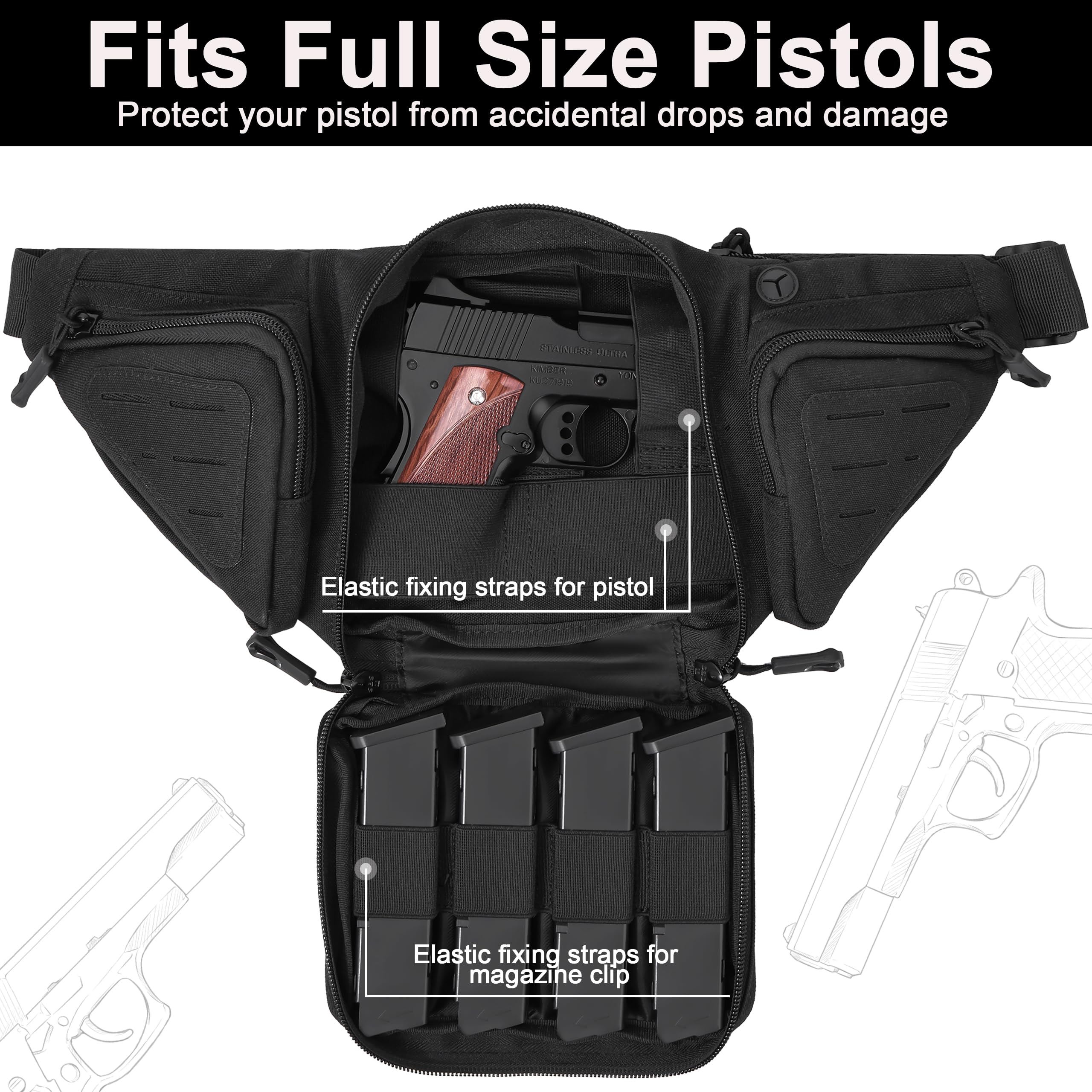 Snapklik.com : Mens Fanny Pack, Heavy Duty Fanny Pack Holster For Full ...